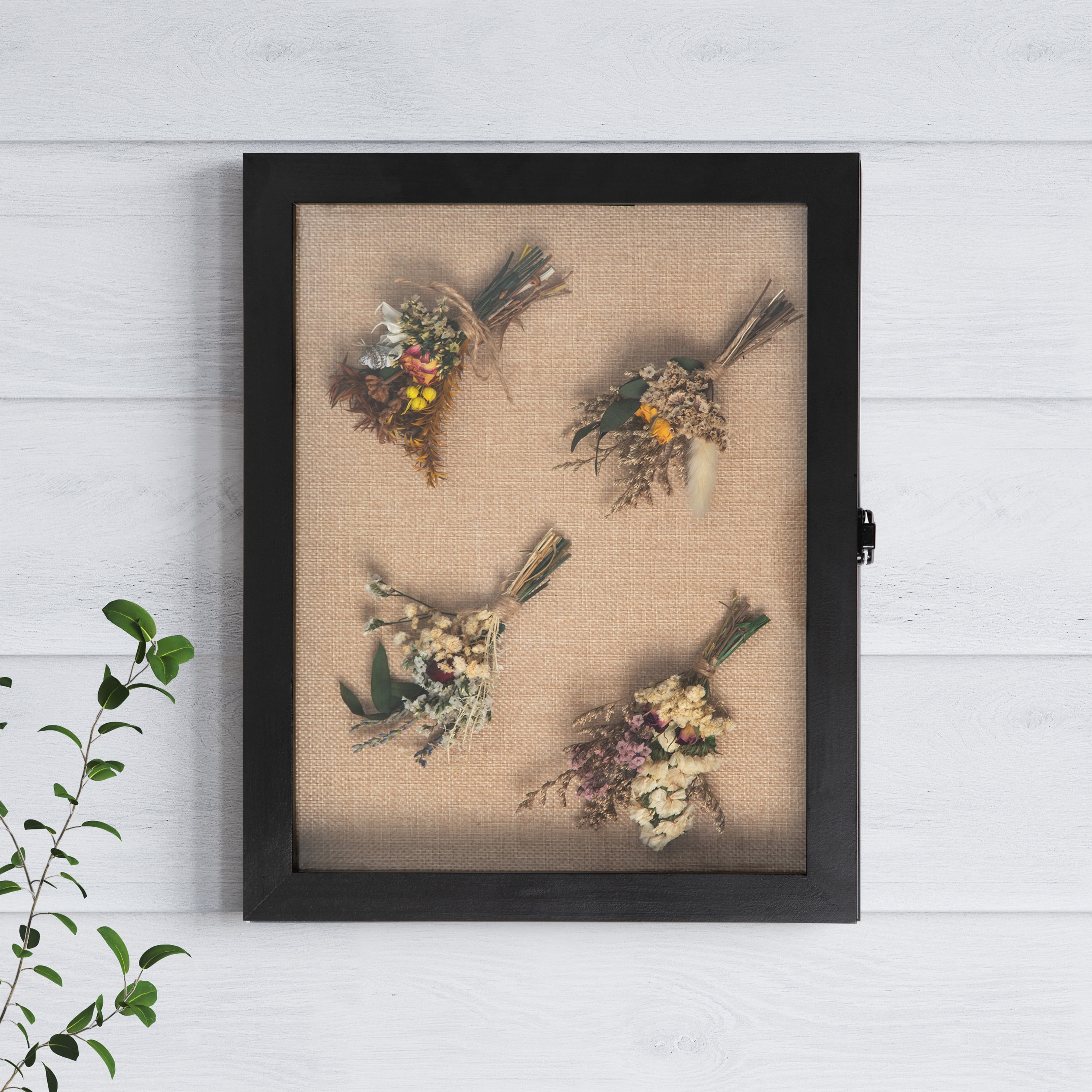 Emma + Oliver 11x14 Wooden Display Case with Foam Back Board, Linen ...
