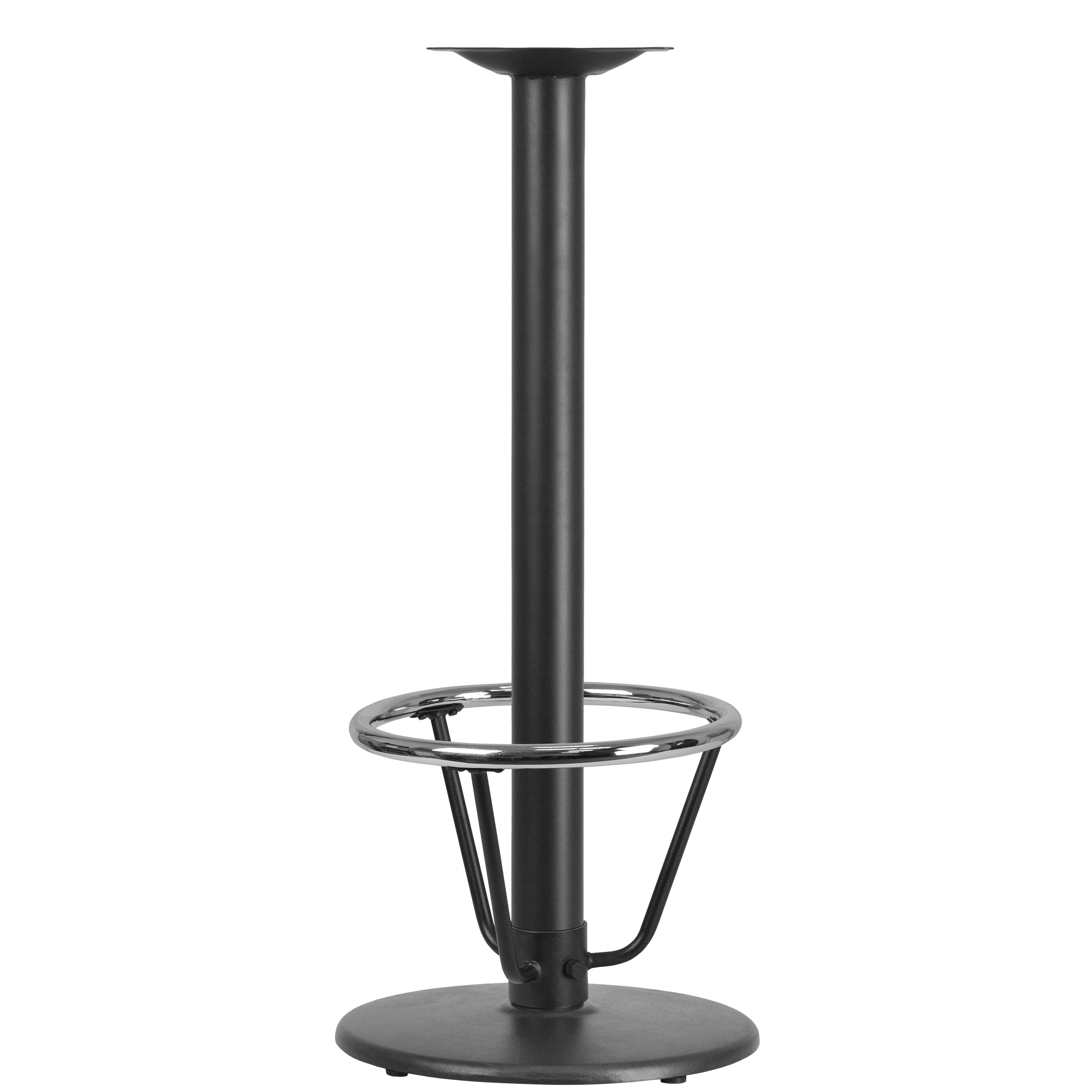 Emma + Oliver 18" Round Cast Iron Bar Table Base with Foot Ring ...