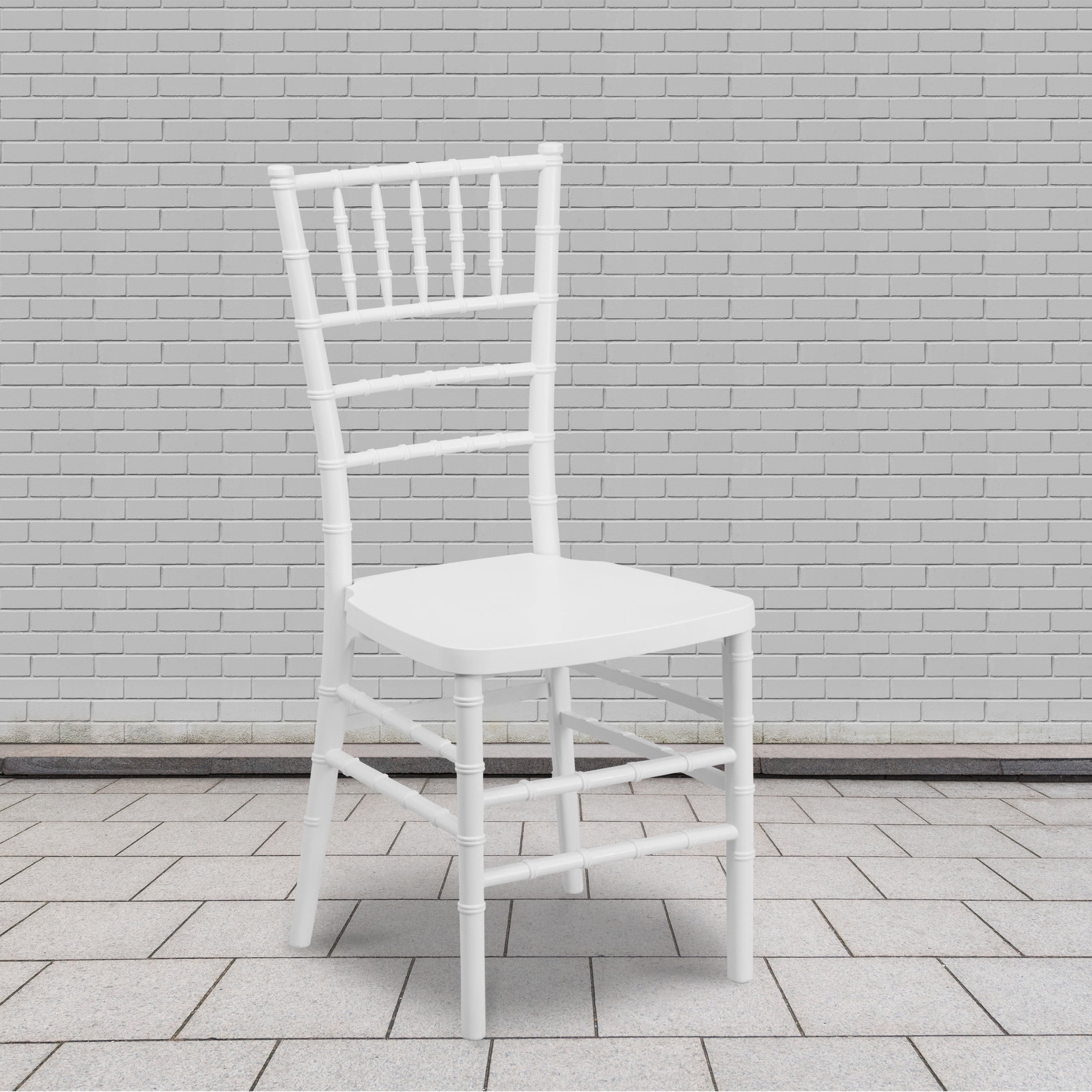 Emma + Oliver 2 Pack White Resin Stackable Chiavari Chair - Banquet and ...