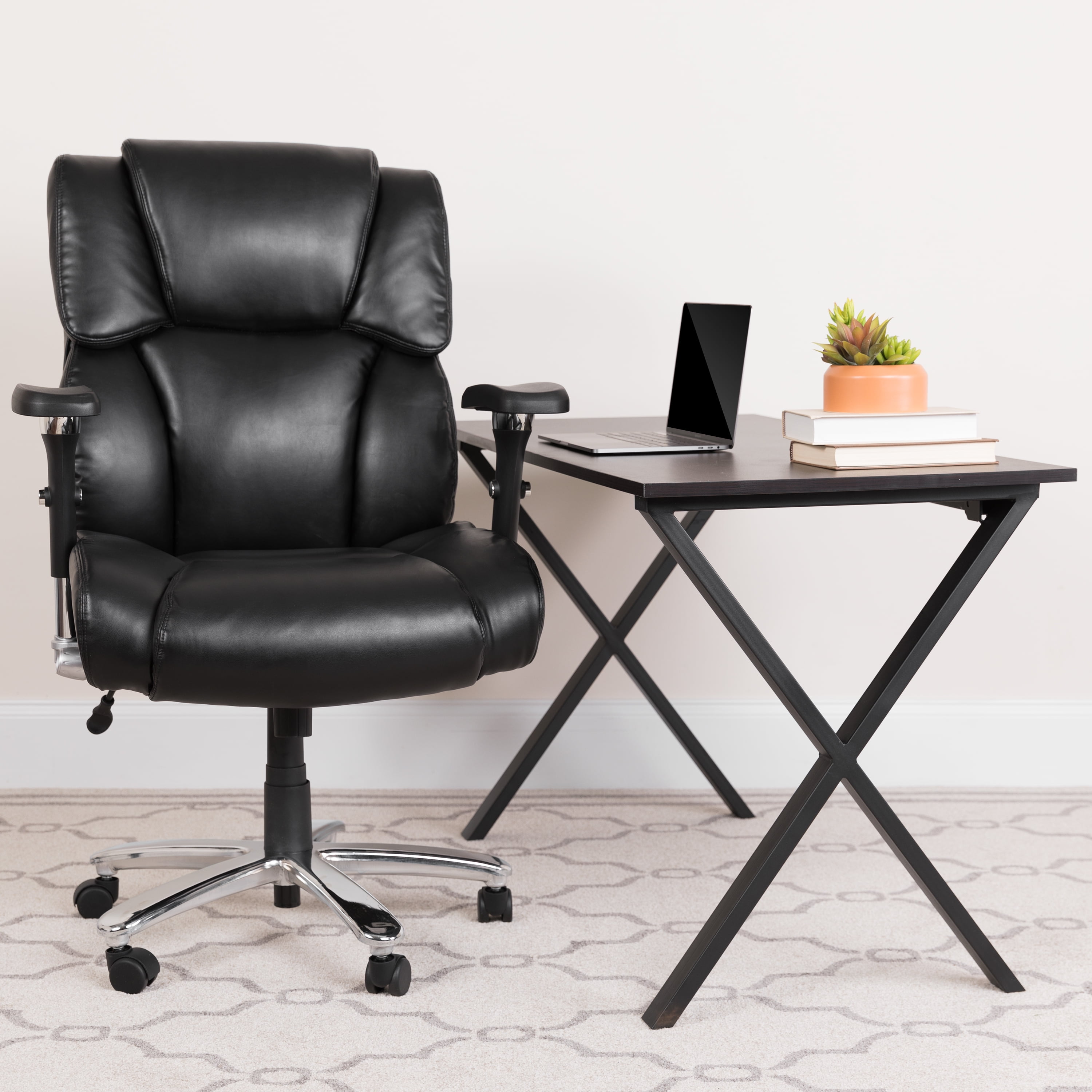 Emma + Oliver 24/7 400 lb. High Back Black LeatherSoft Ergonomic Office ...