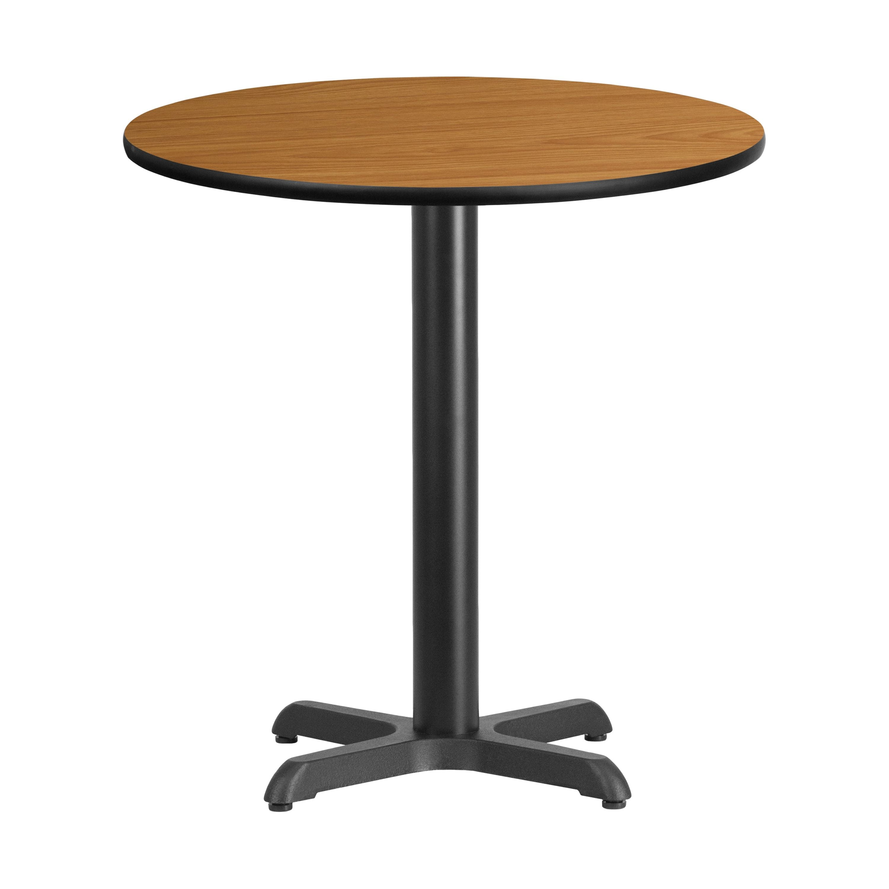 Emma + Oliver 24"RD Natural Laminate Table Top with 22"x22" Base ...