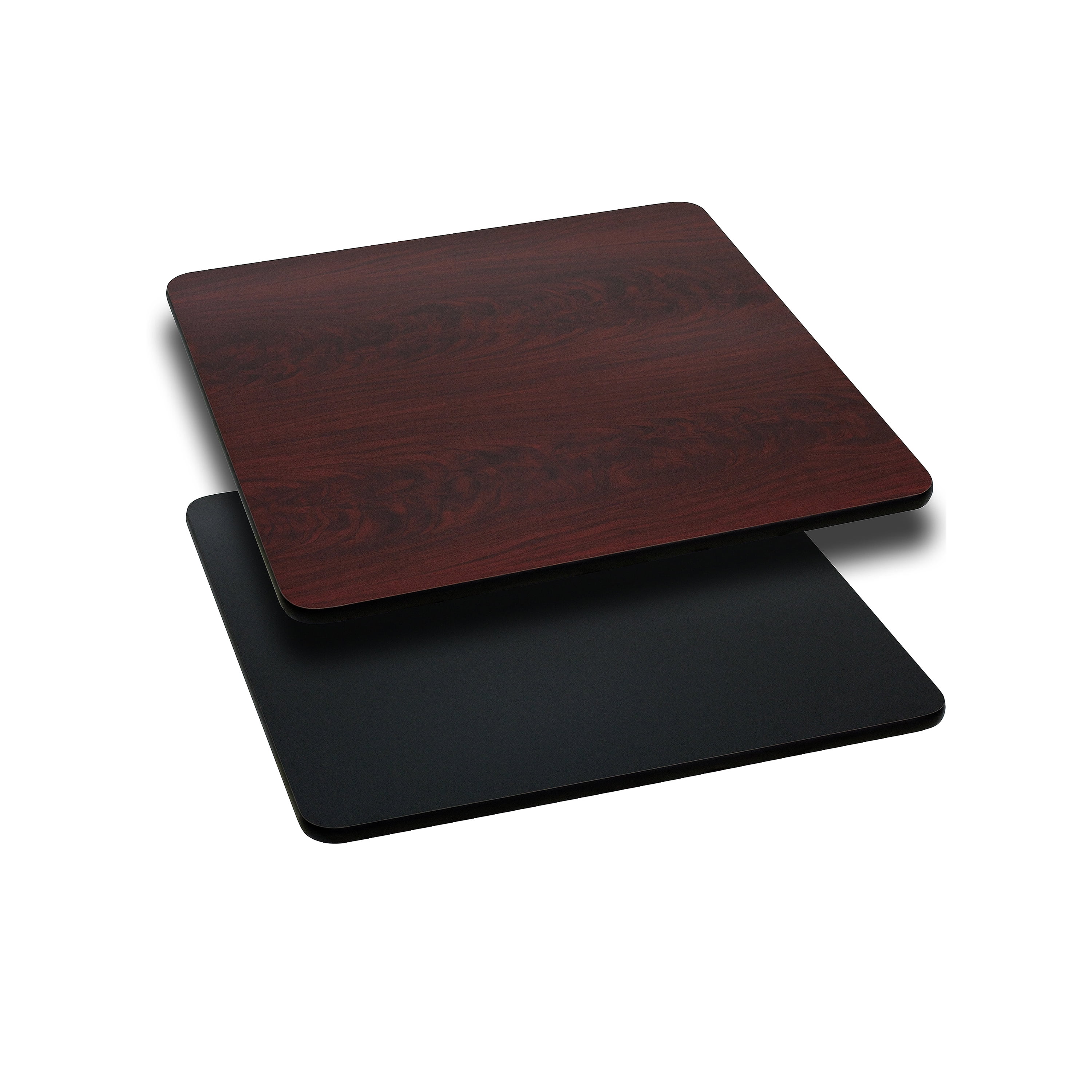 Emma + Oliver 24" Square Black/Mahogany Reversible Laminate Table Top ...