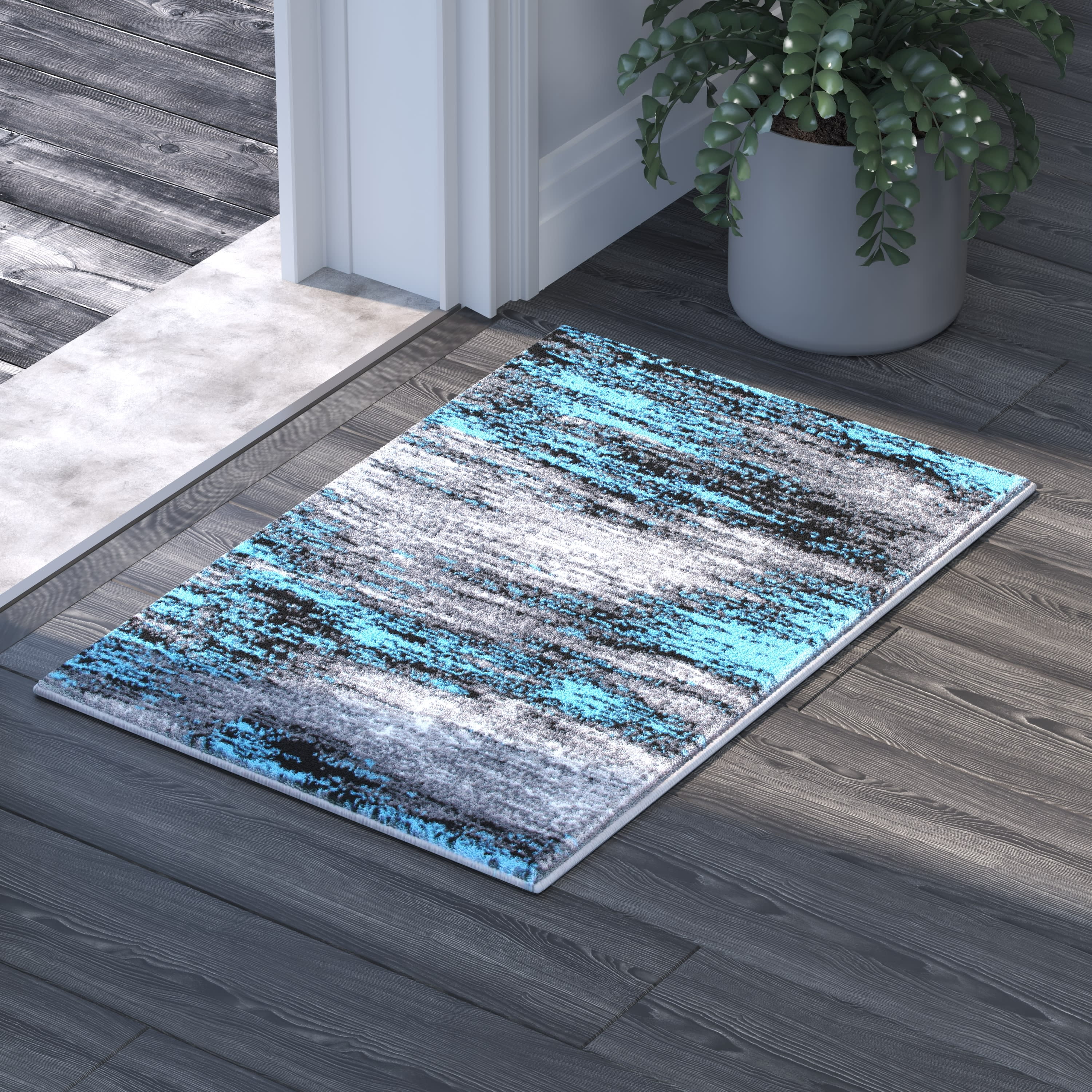 Emma + Oliver 2x3 Ultra Soft Shaded Look Olefin Accent Rug in Gray ...