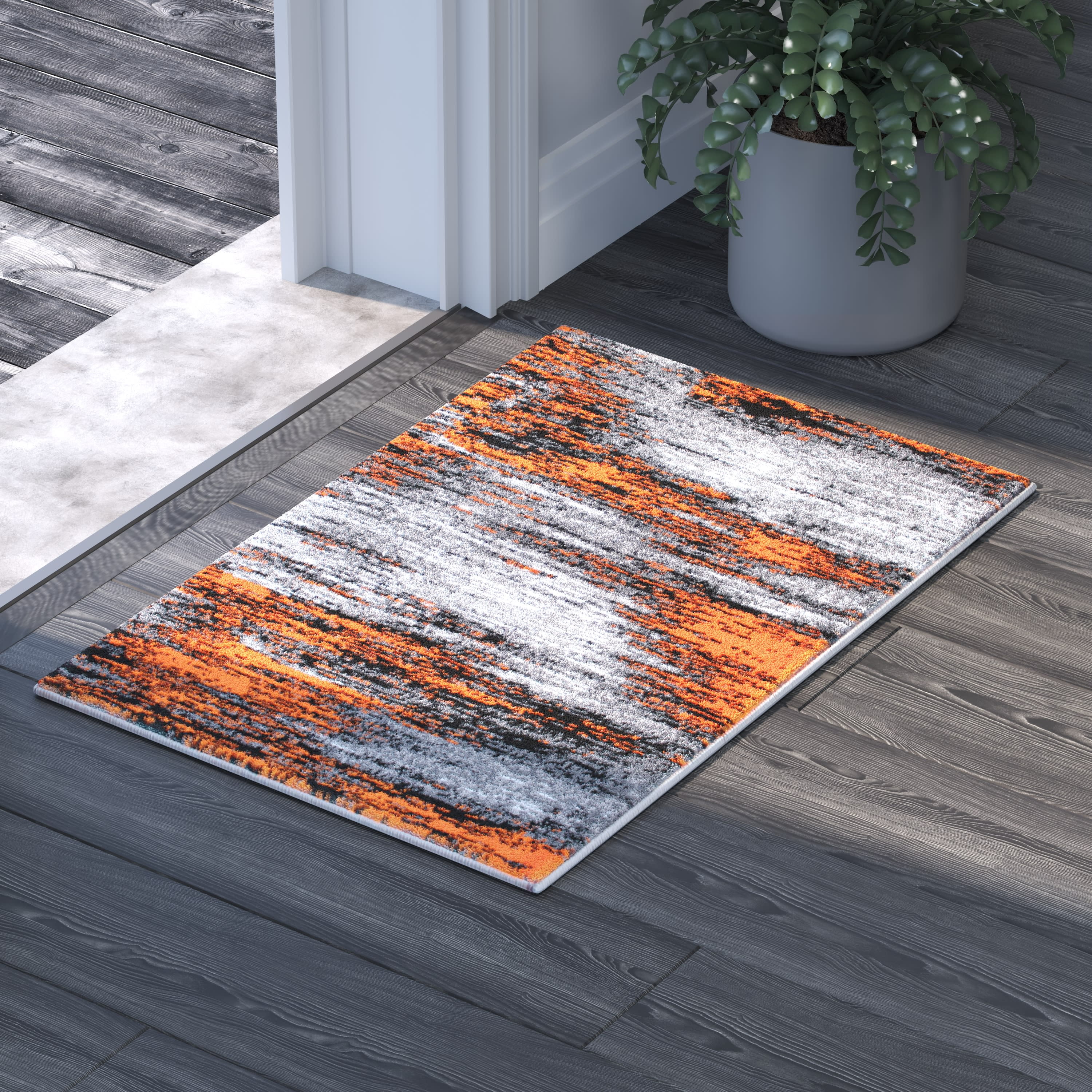 Emma + Oliver 2x3 Ultra Soft Shaded Look Olefin Accent Rug in Gray ...