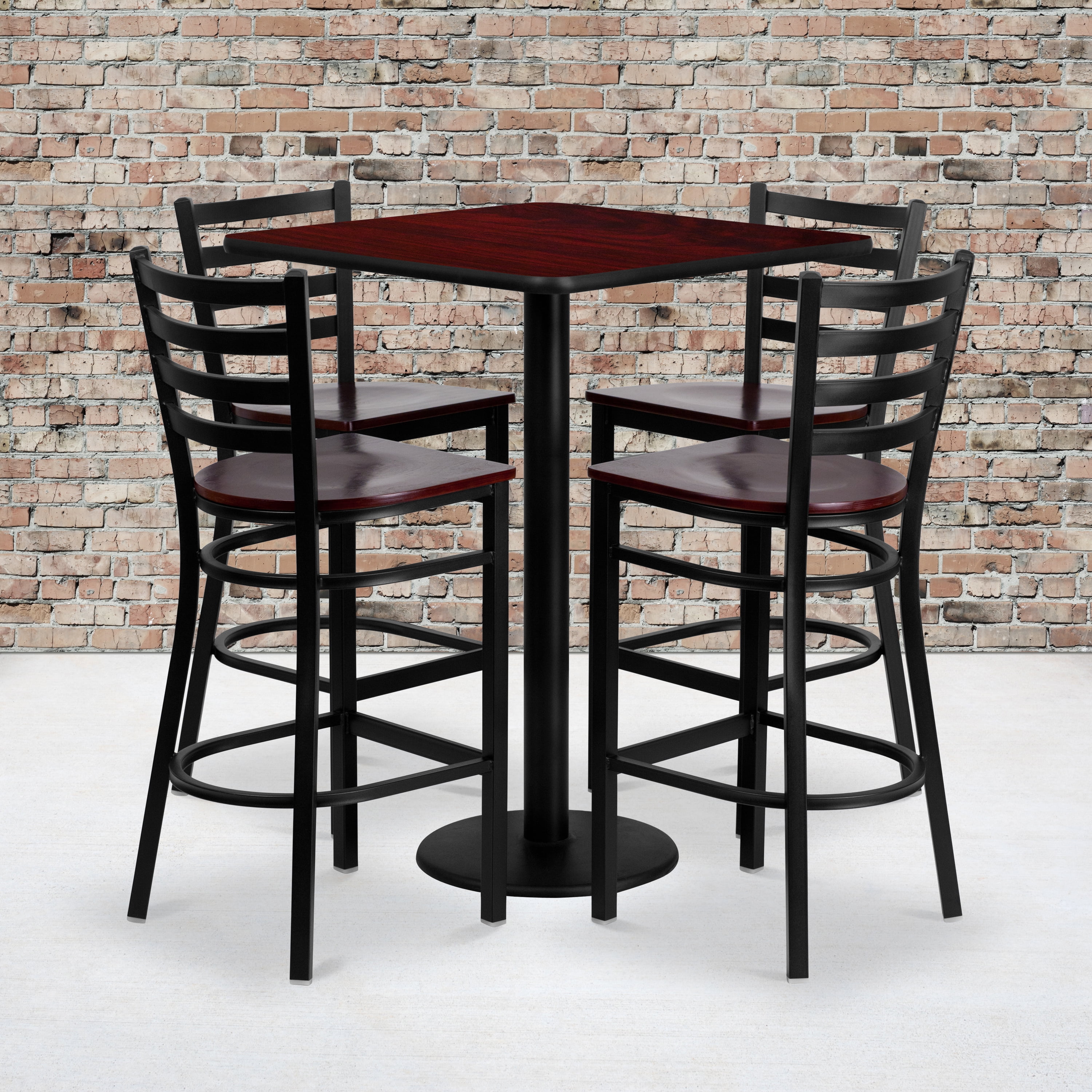 Emma + Oliver Modern Bar Table Set, Mahogany - Walmart.com
