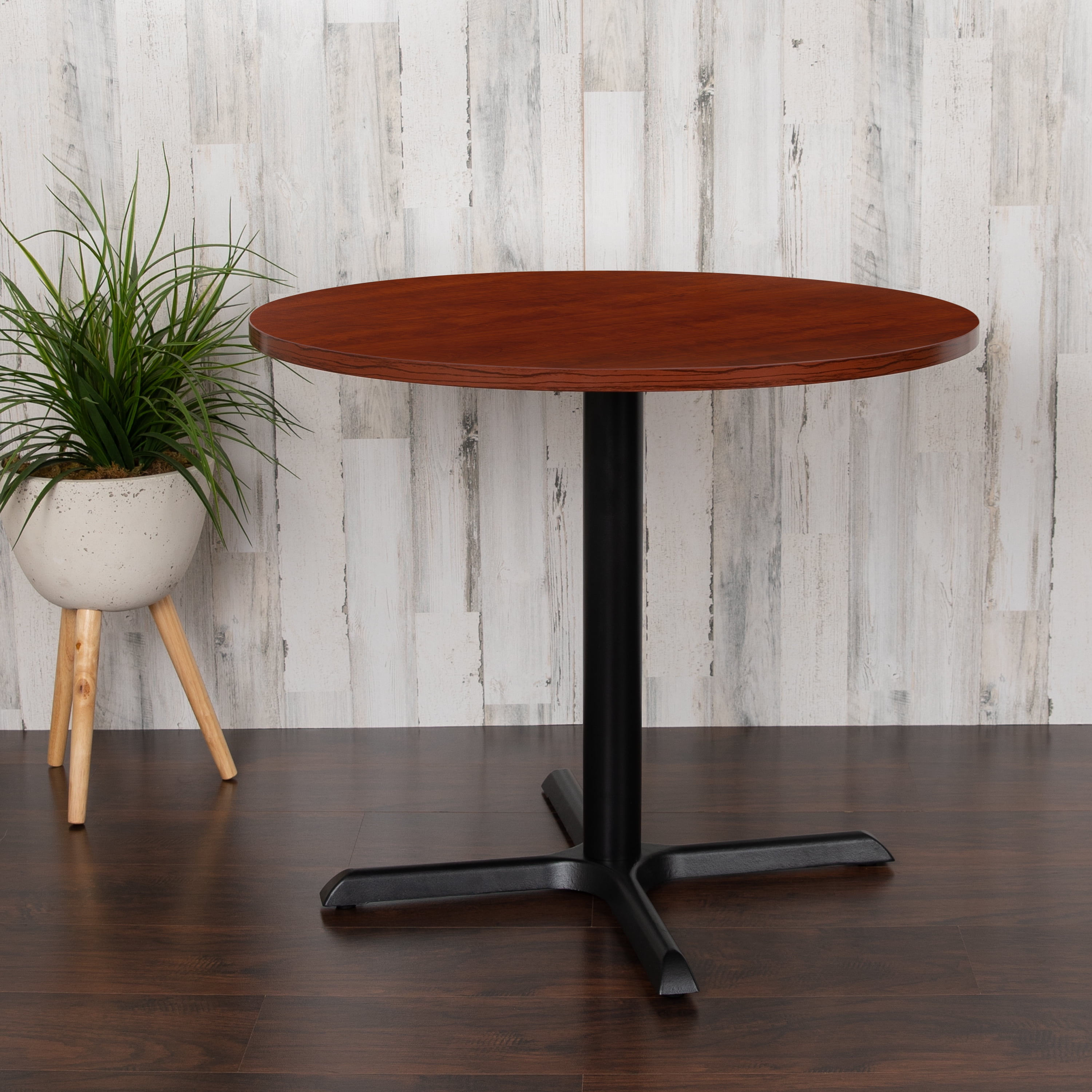 Emma + Oliver 36" Round Multi-Purpose Conference Table in Cherry ...