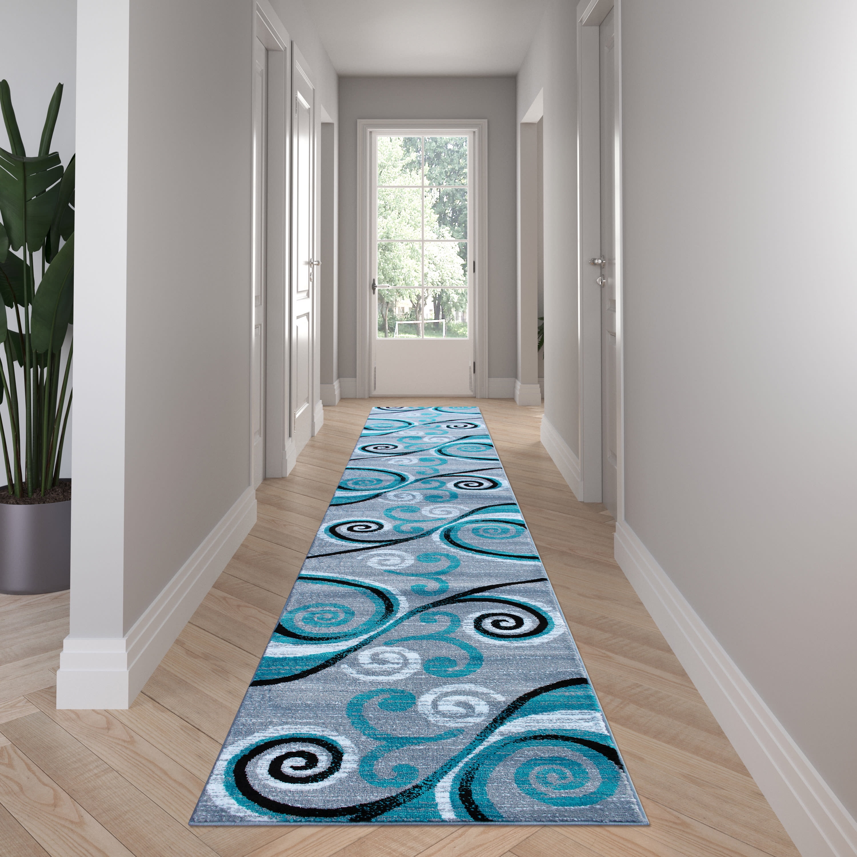 Emma + Oliver 3x16 Scraped Look Ultra Soft Plush Pile Olefin Accent Rug ...