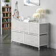 Emma + Oliver 5 Drawer Storage Chest with Black Wood Top & Light Gray ...