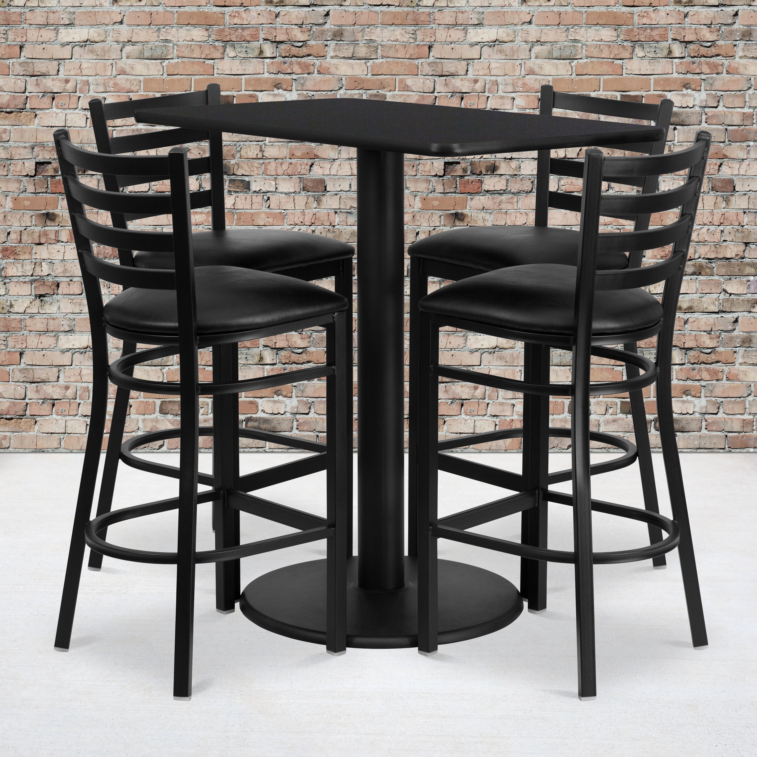 Emma + Oliver 5 Piece Traditional Dining Table Set Black - Walmart.com
