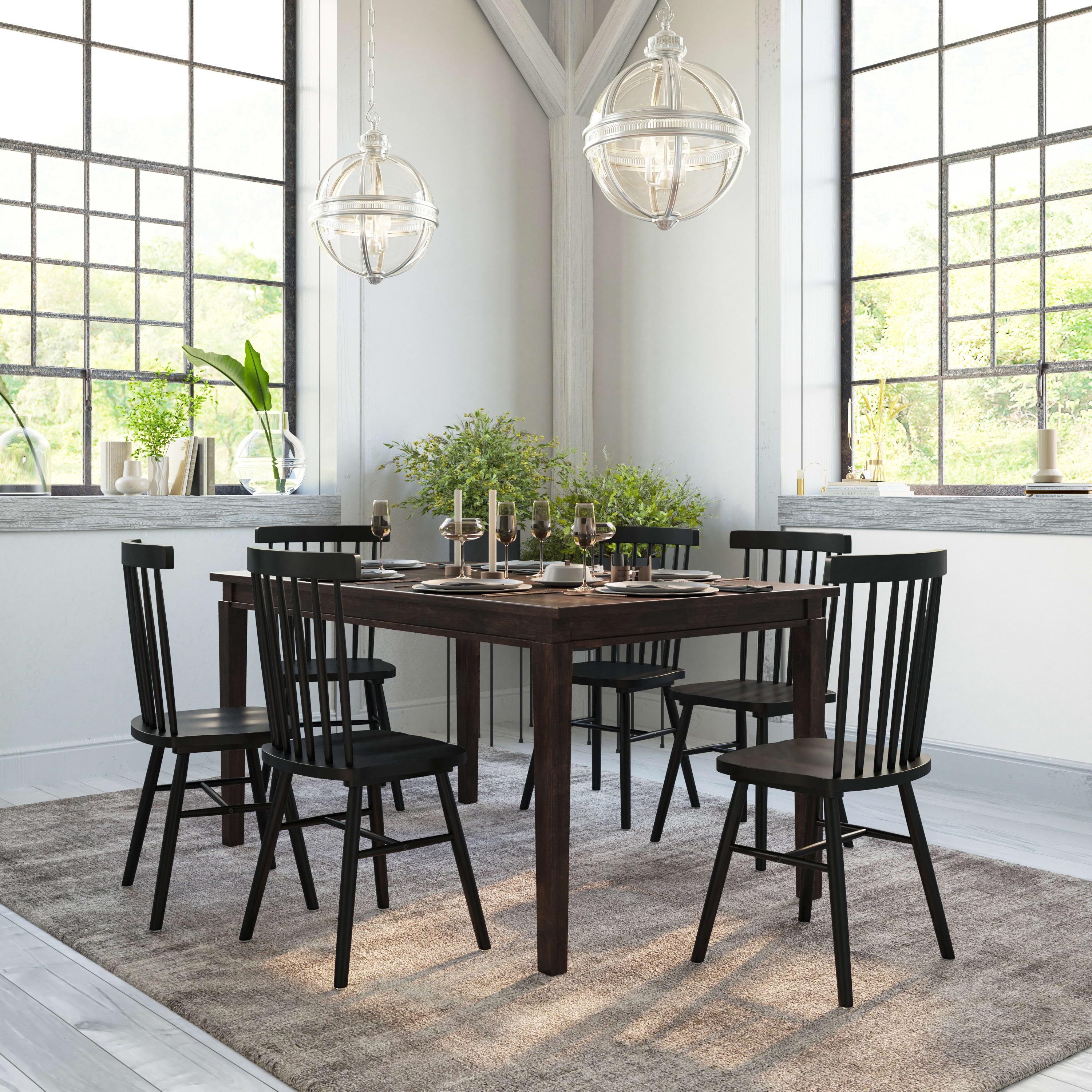 Emma + Oliver 60" Rectangle Wooden Dining Table for 6 in Matte Wenge ...