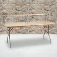 "Emma + Oliver Foldable 72"" Long Birchwood Bar Top Riser with Silver ...