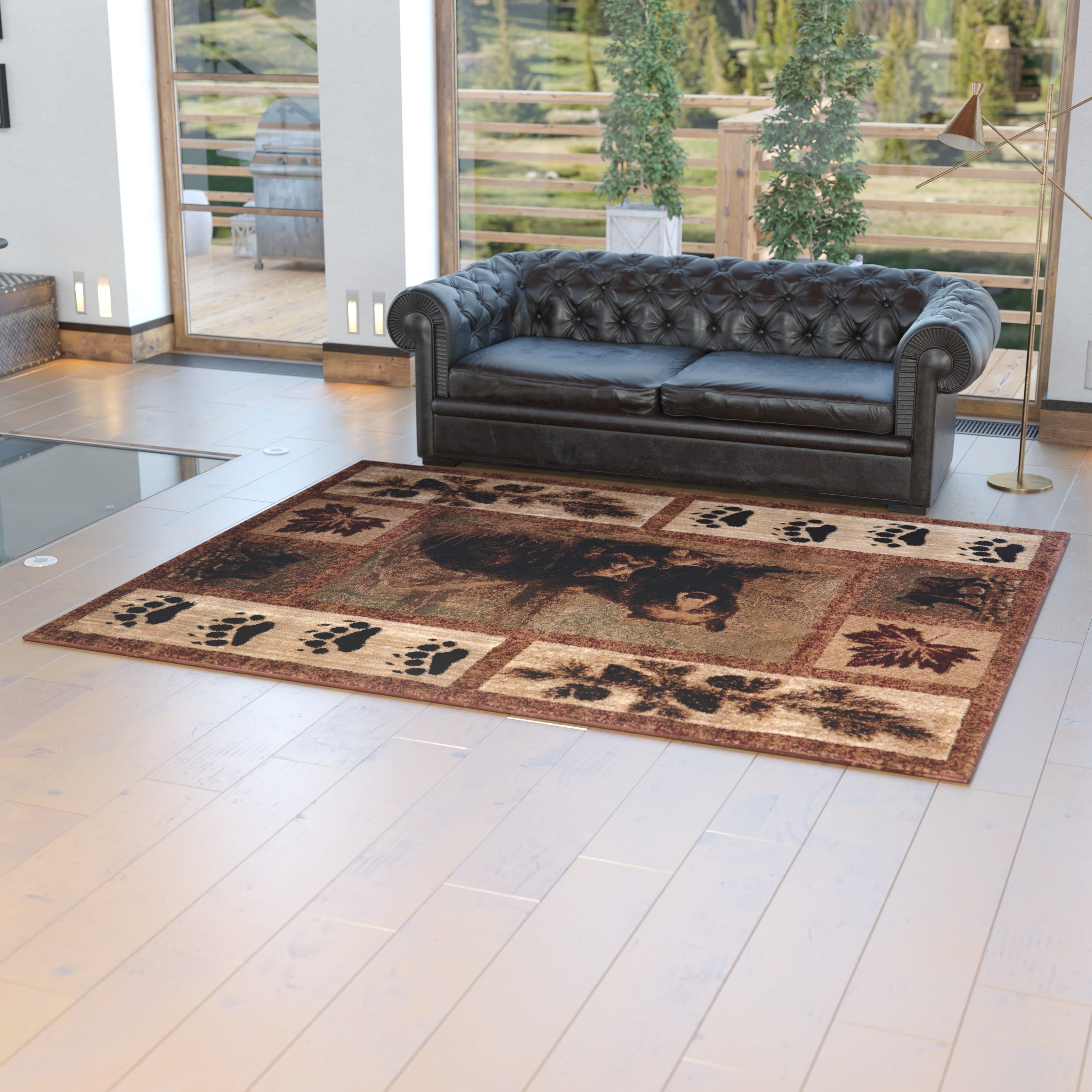 Emma + Oliver 8'x10' Accent Rug with Mother Brown Bear and 2 Cubs ...