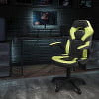 Emma + Oliver Black/Green Gaming Desk Set with Cup Holder, Headphone ...