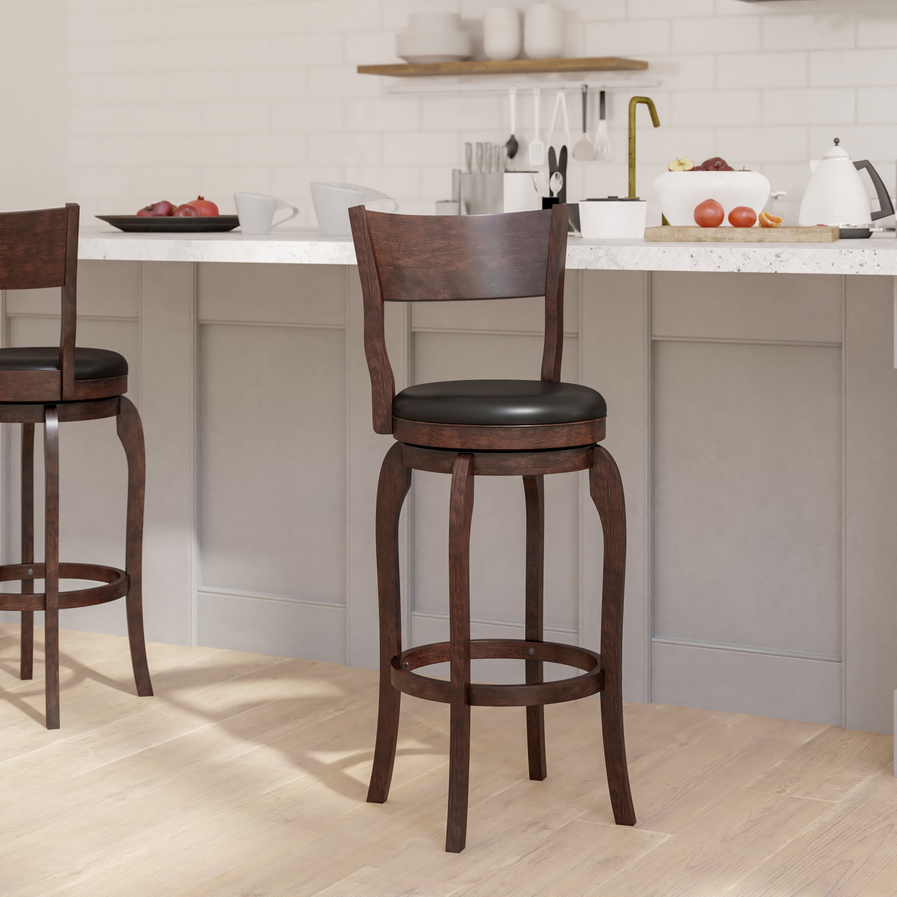 Emma + Oliver Classic Pub Bar Stool, Black - Walmart.com