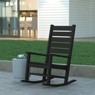 Emma + Oliver All-Weather Poly Resin Rocking Chair in Black - Patio and ...