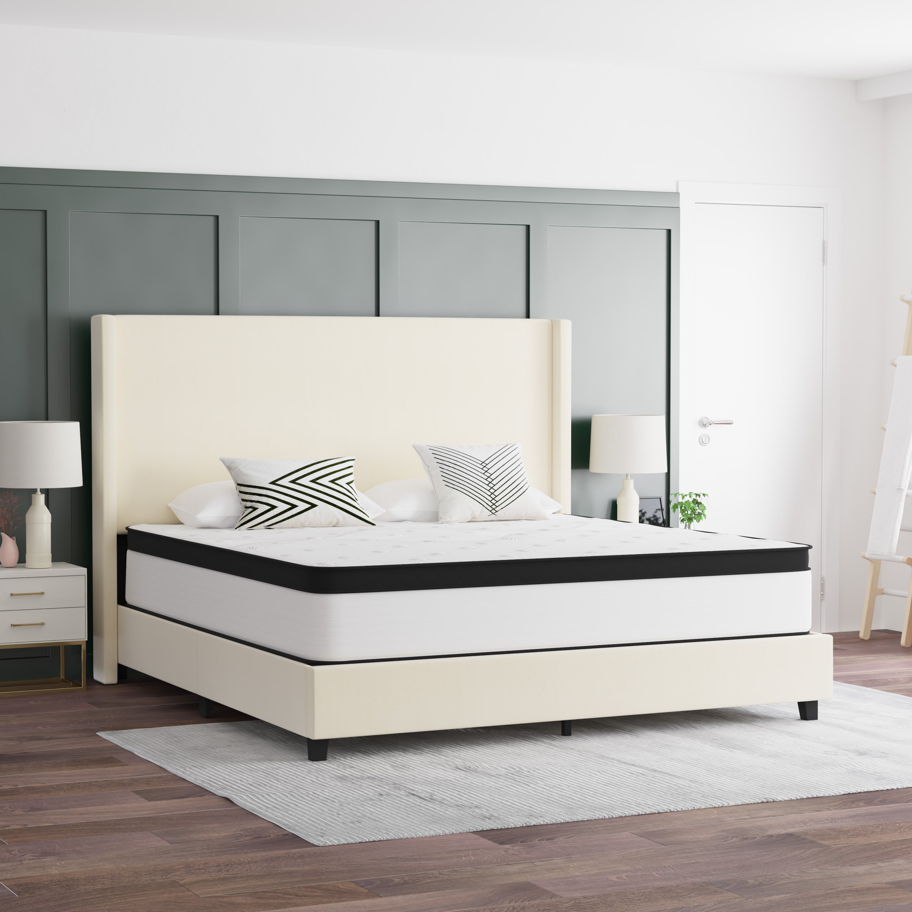 Emma Oliver 12 Hybrid Extra Firm Foam and Spring Hybrid Mattress In A Box Twin
