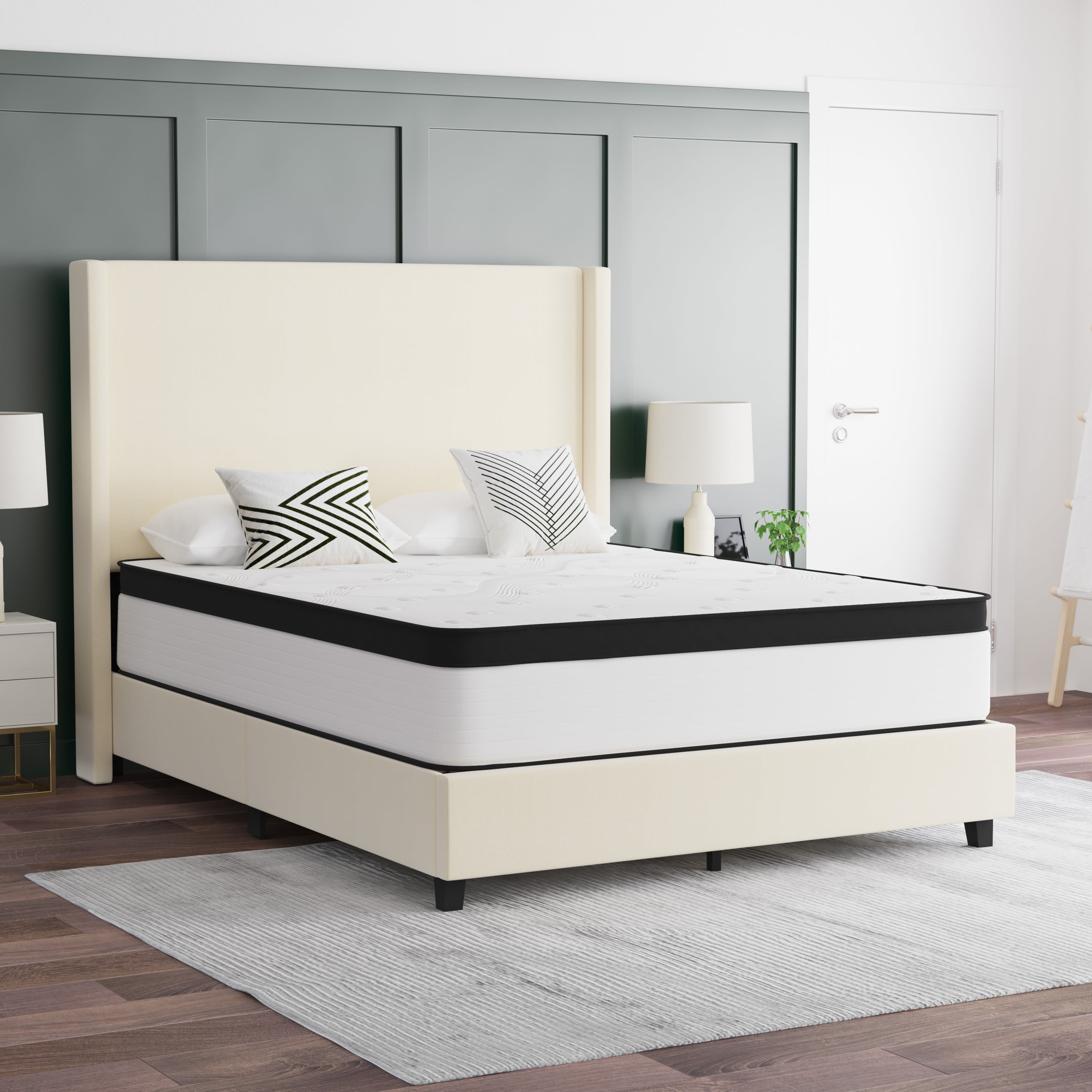 "Emma + Oliver 12"" Extra Firm Hybrid Mattress - CertiPUR-US Foam ...