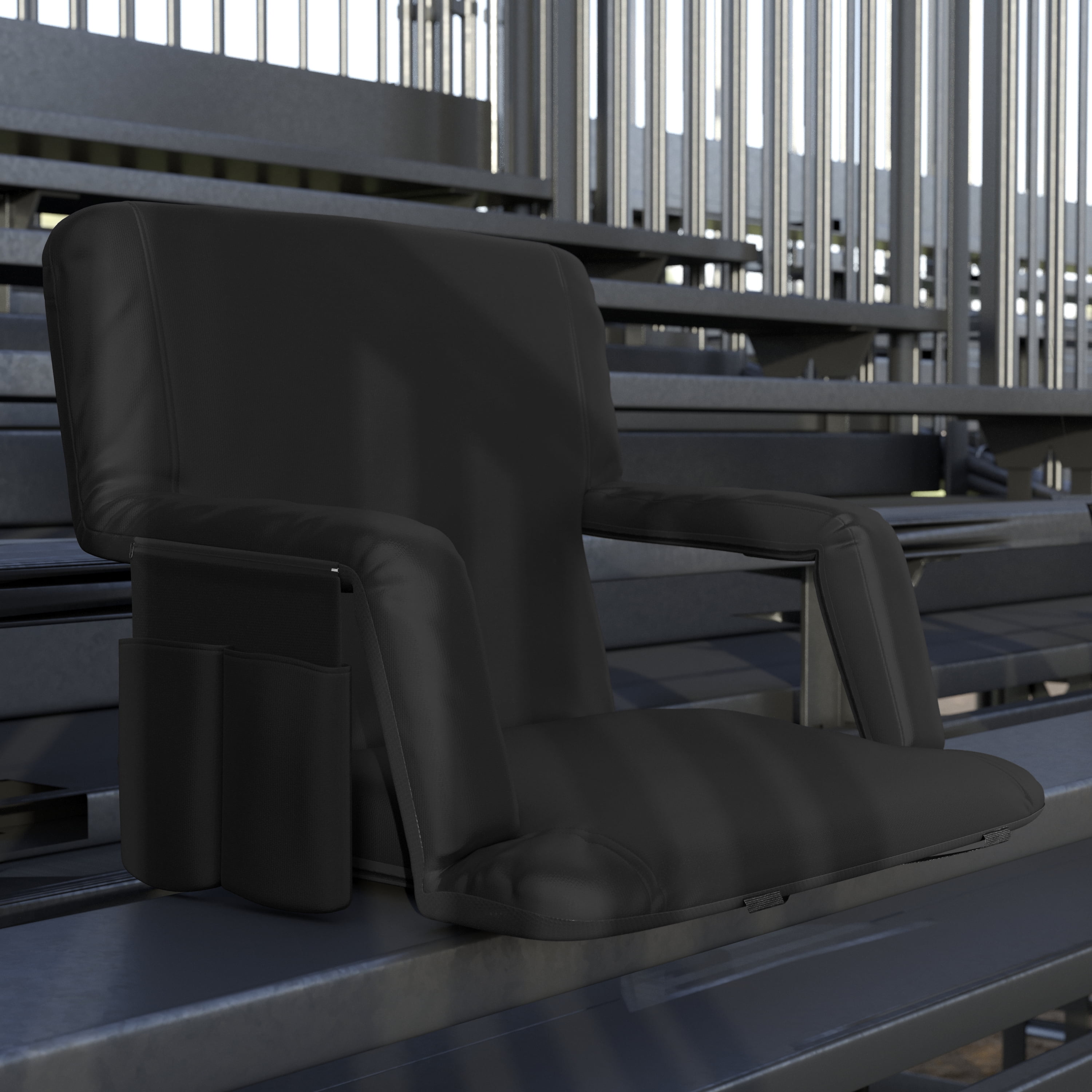 Emma + Oliver Extra Wide Stadium Chair, Reclining Padded Seat & Back ...