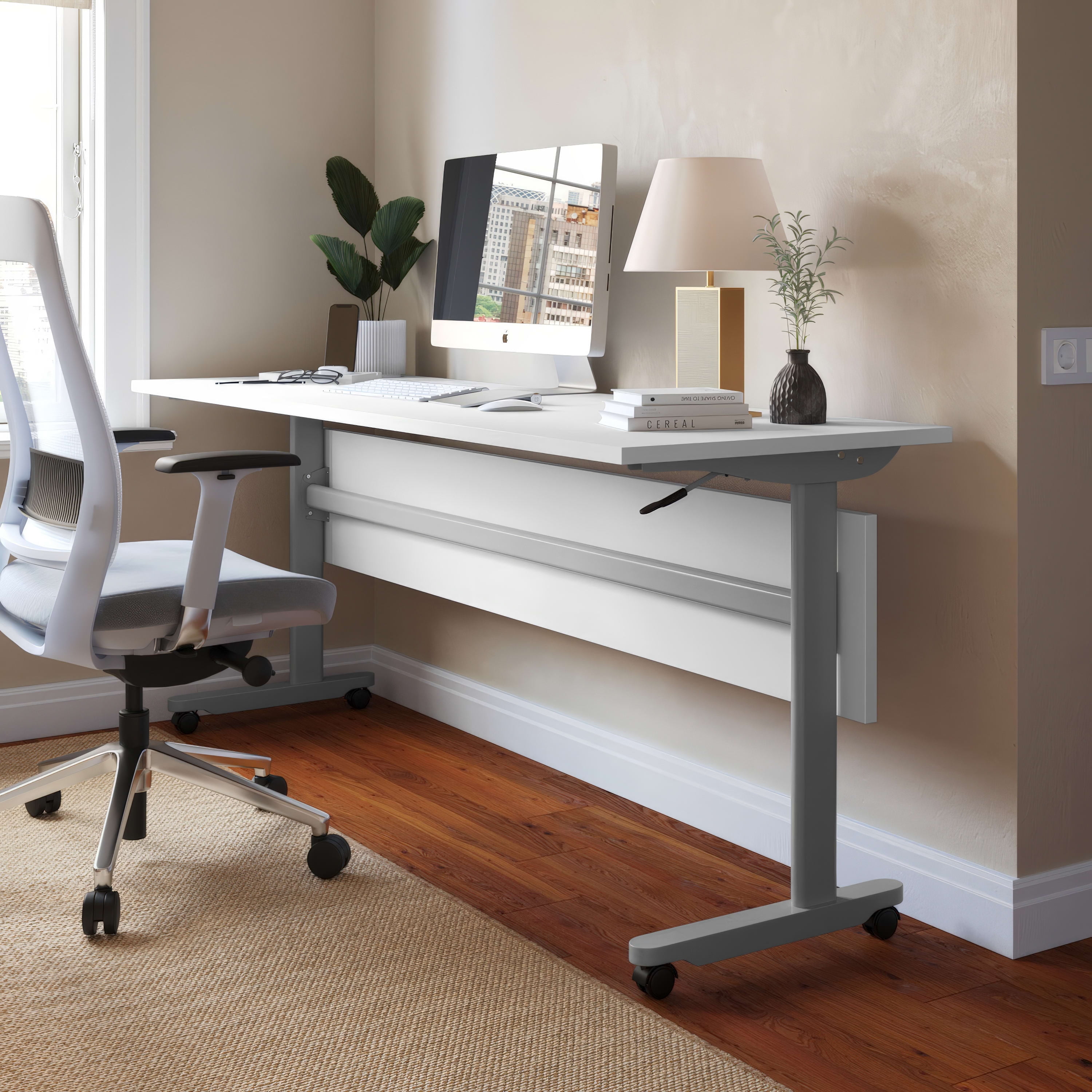 Emma + Oliver Heavy-Duty Flip Top Training Table with Nesting Design ...