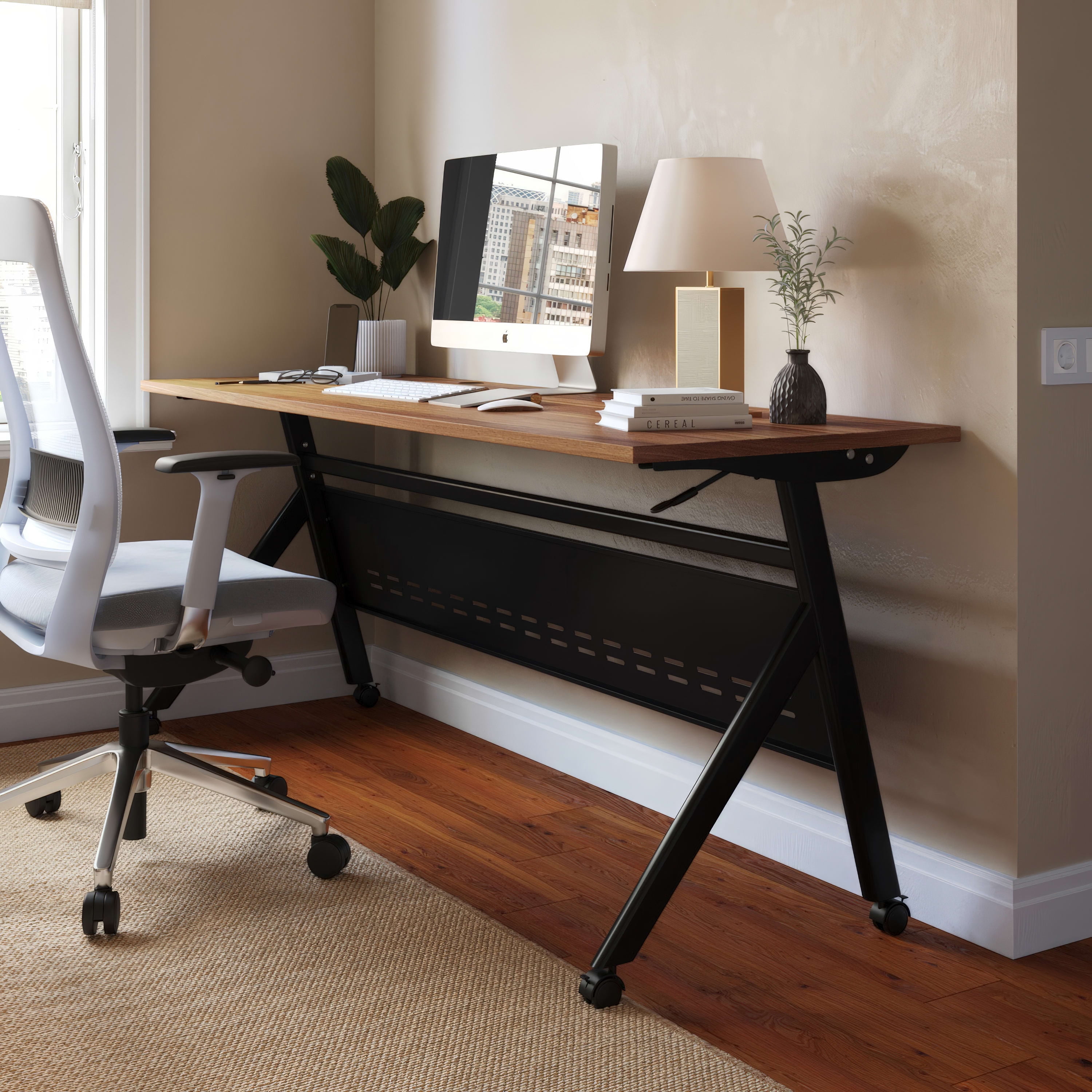 Emma + Oliver Heavy-Duty Flip Top Training Table with Nesting Design ...