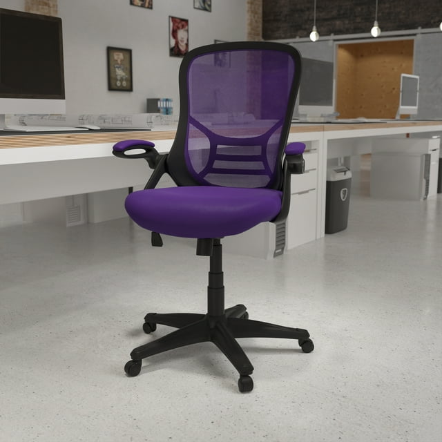 Emma + Oliver High Back Purple Mesh Ergonomic Office Chair, Home/Work ...