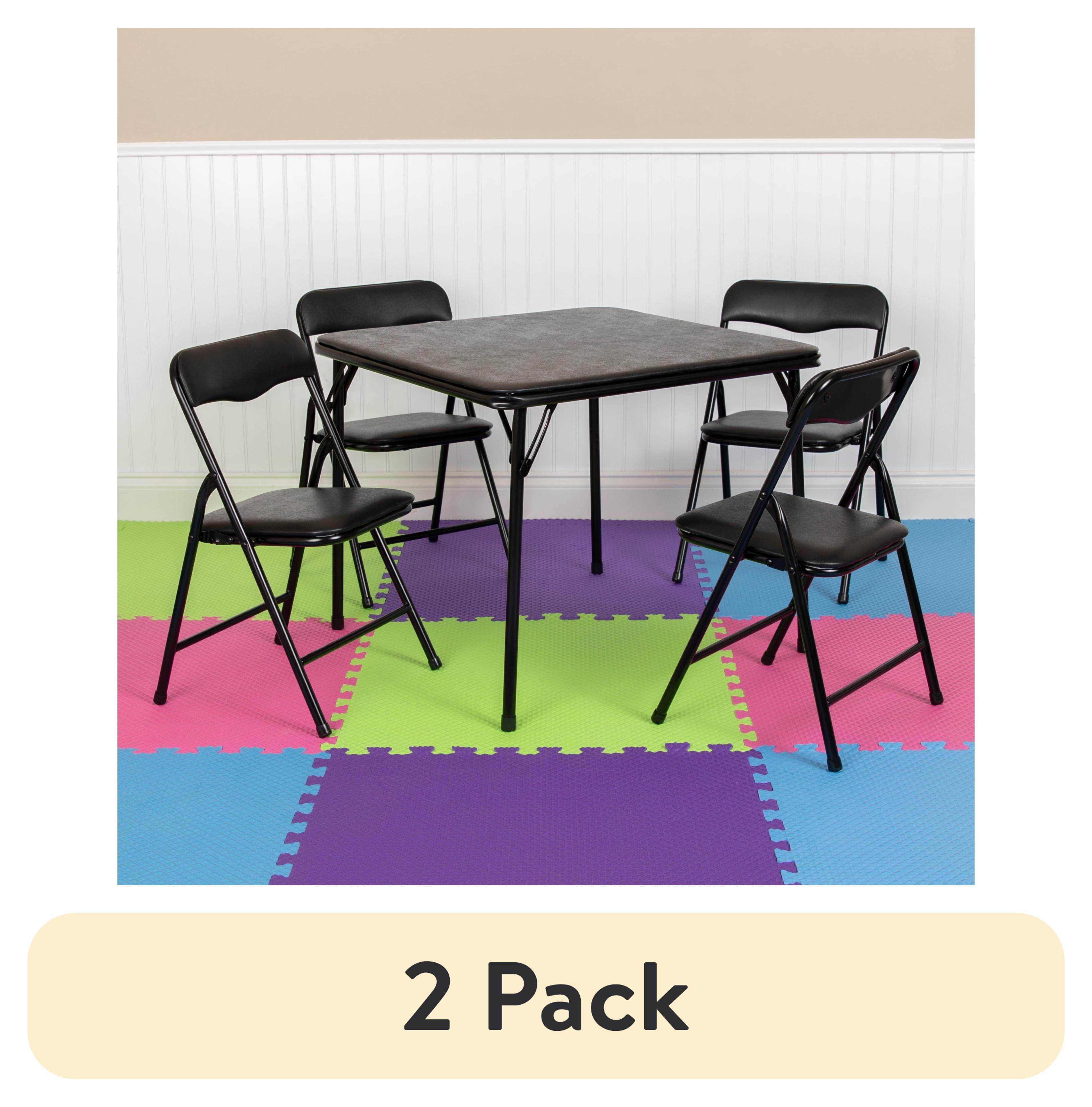 (2 pack) Emma + Oliver Kids Black 5 Piece Folding Activity Table and ...