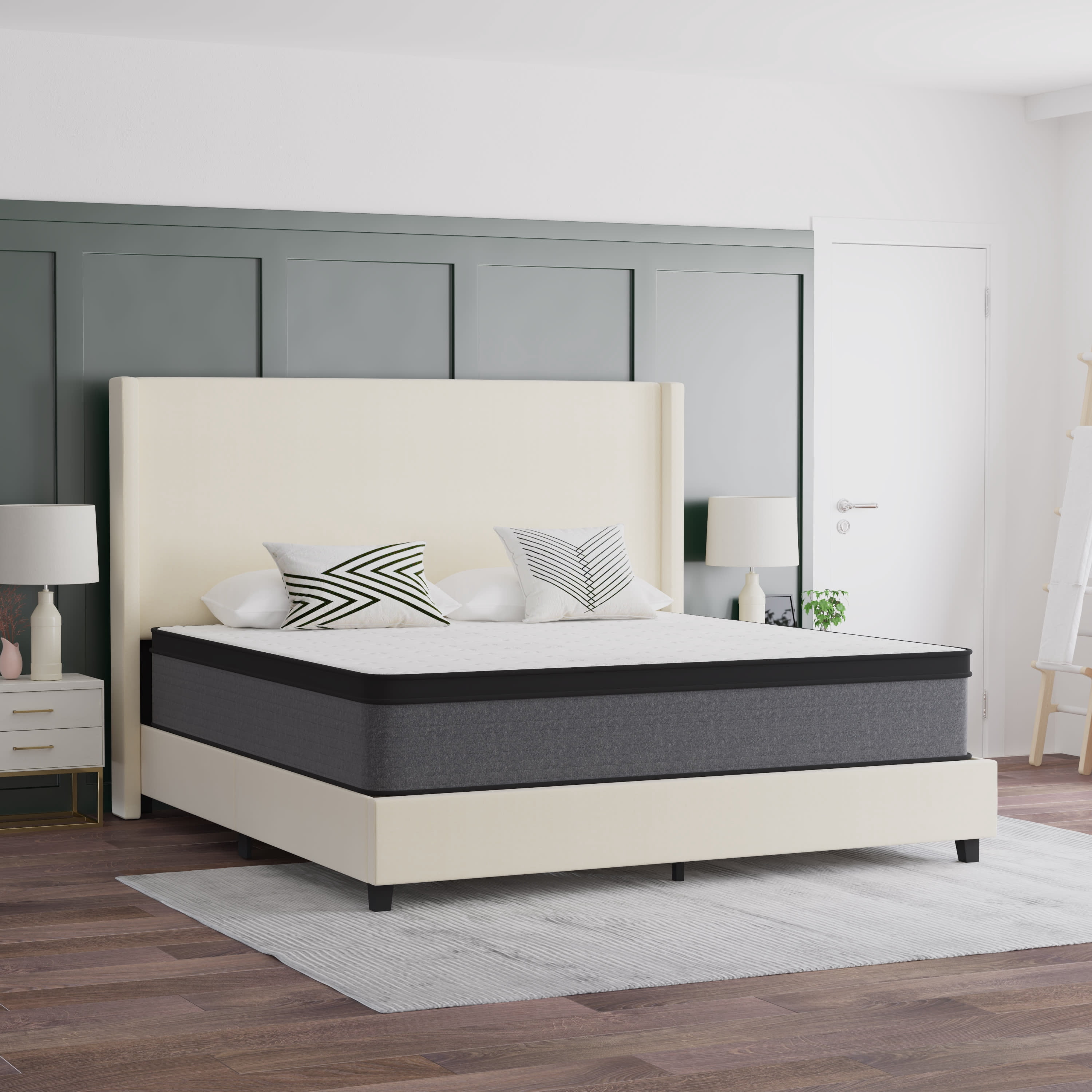 Free Shipping! \Emma + Oliver King Size 13\\ Euro Top Hybrid Inner Bed ...