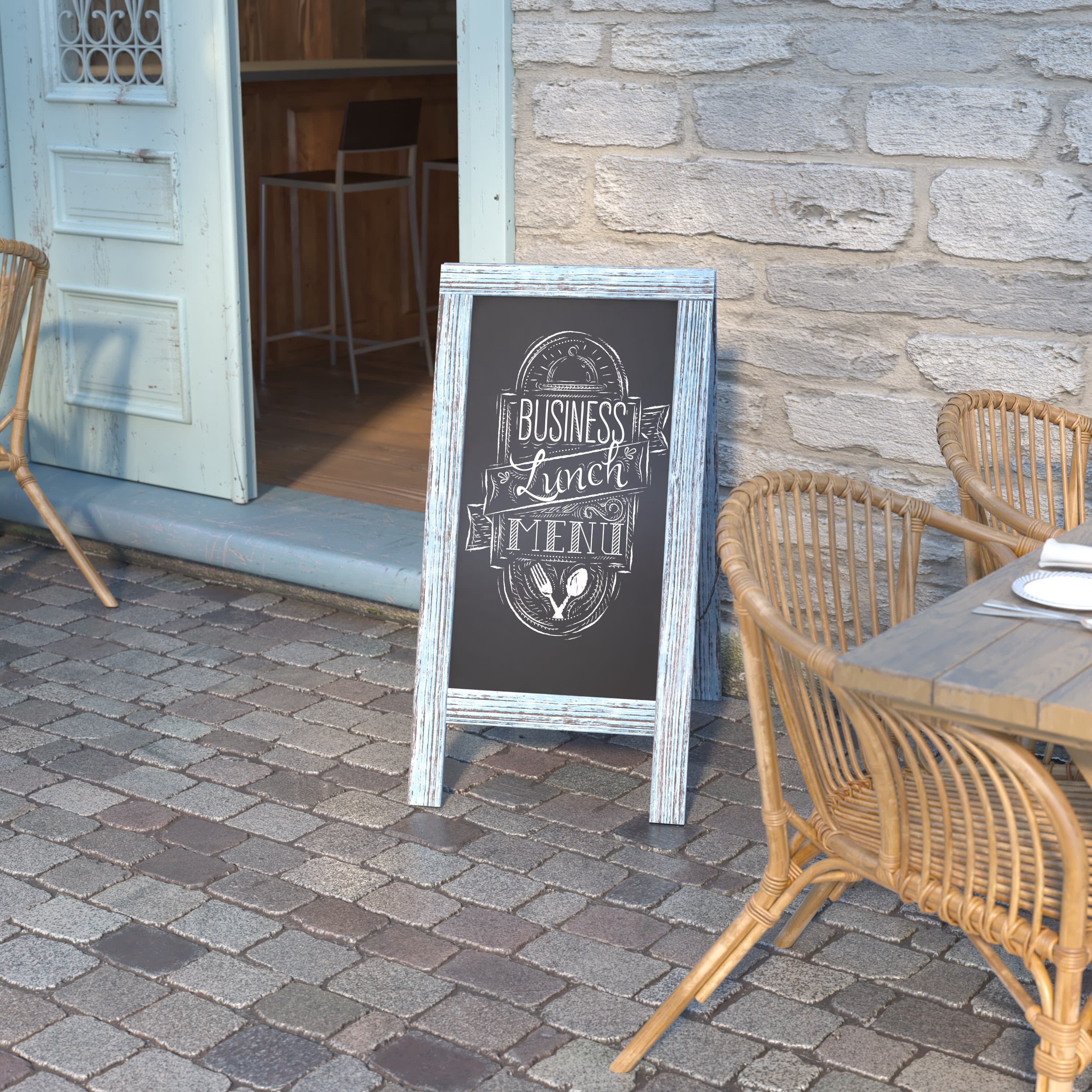 Emma + Oliver Magnetic Two-Sided A-Frame Folding Chalkboard - Walmart.com