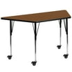 Emma + Oliver 26"W x 60"L Rectangular Wave Flexible Collaborative Oak ...