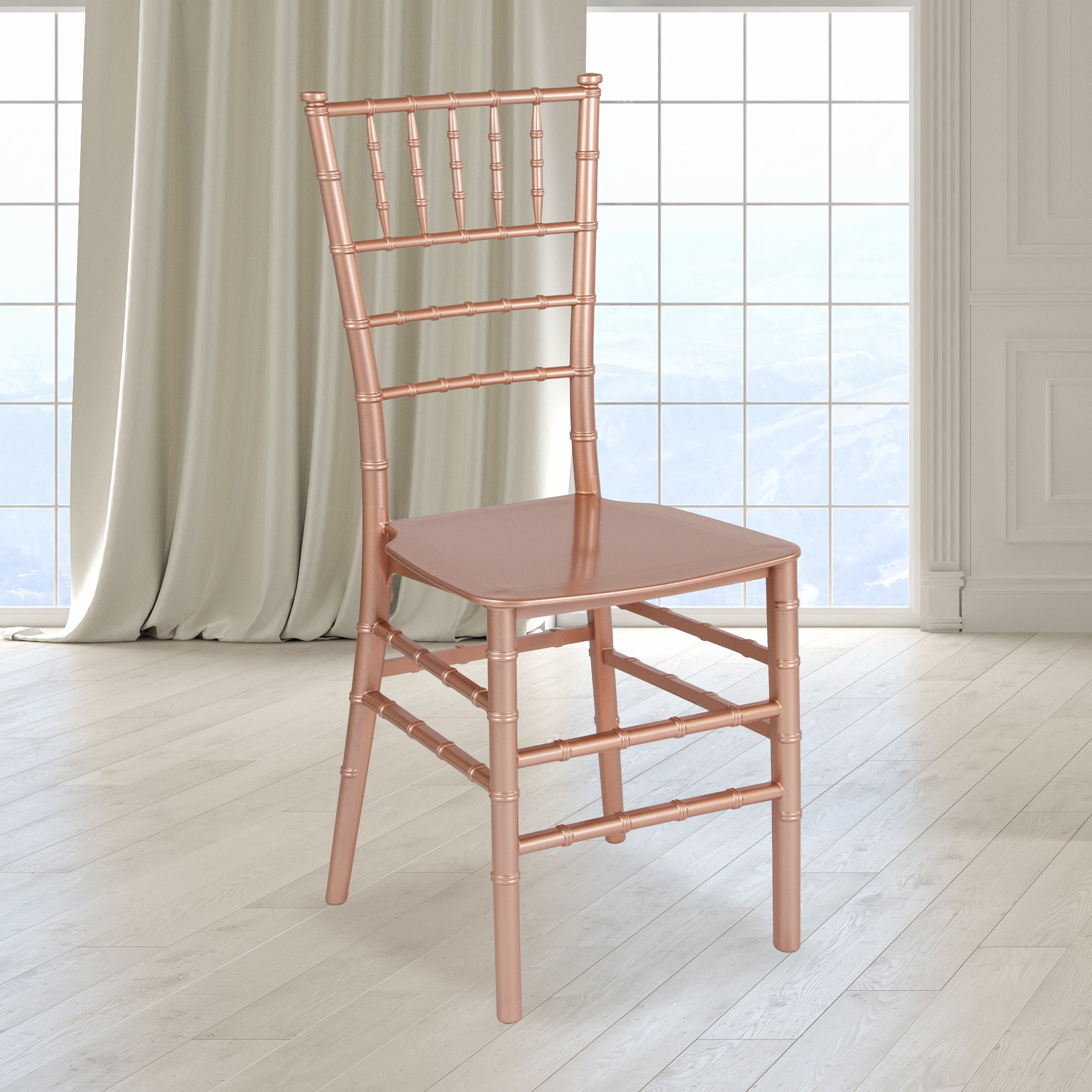 Emma + Oliver Rose Gold Resin Stacking Chiavari Chair - Walmart.com