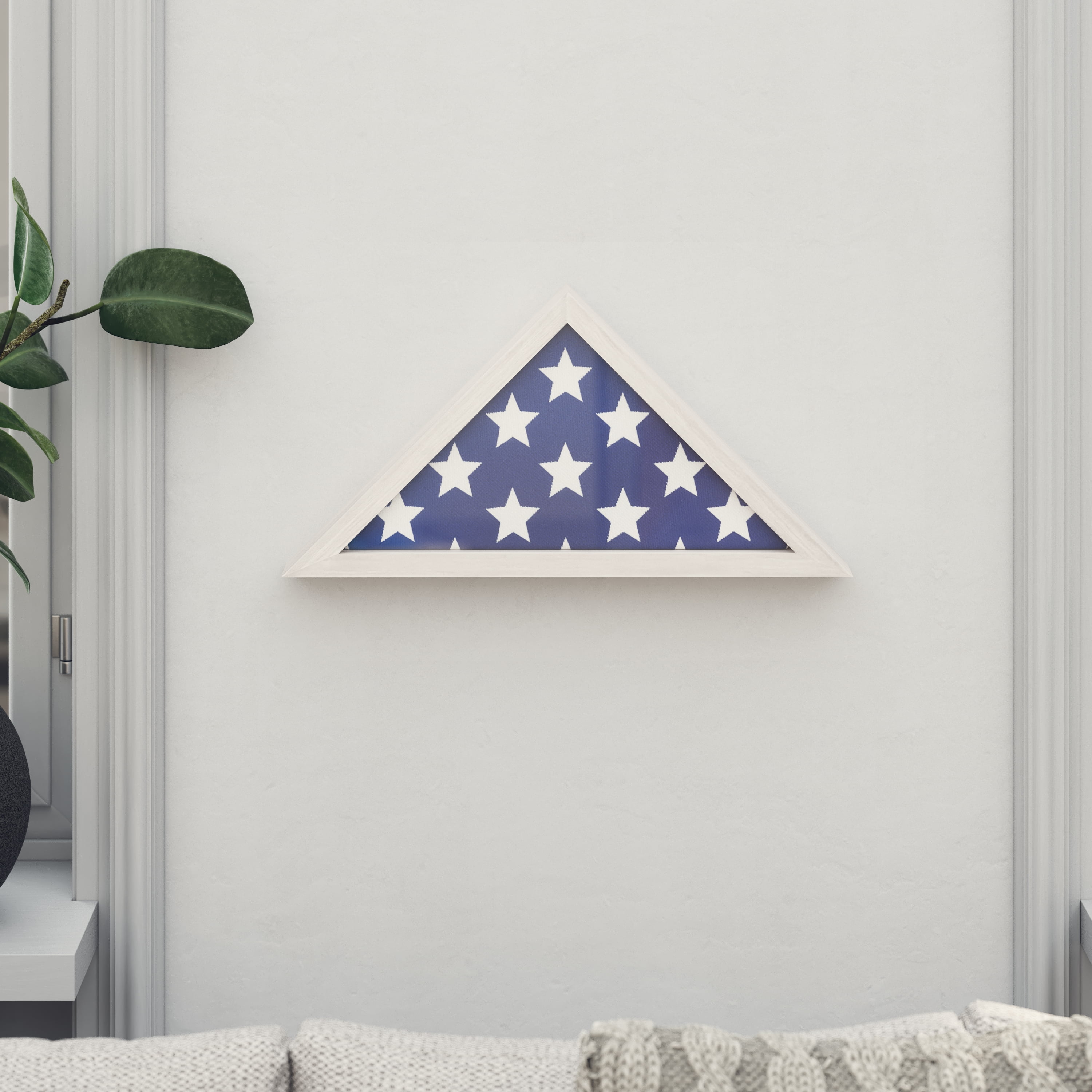 Emma + Oliver Rustic Whitewashed Wood Military Flag Shadow Box for 9.5 ...