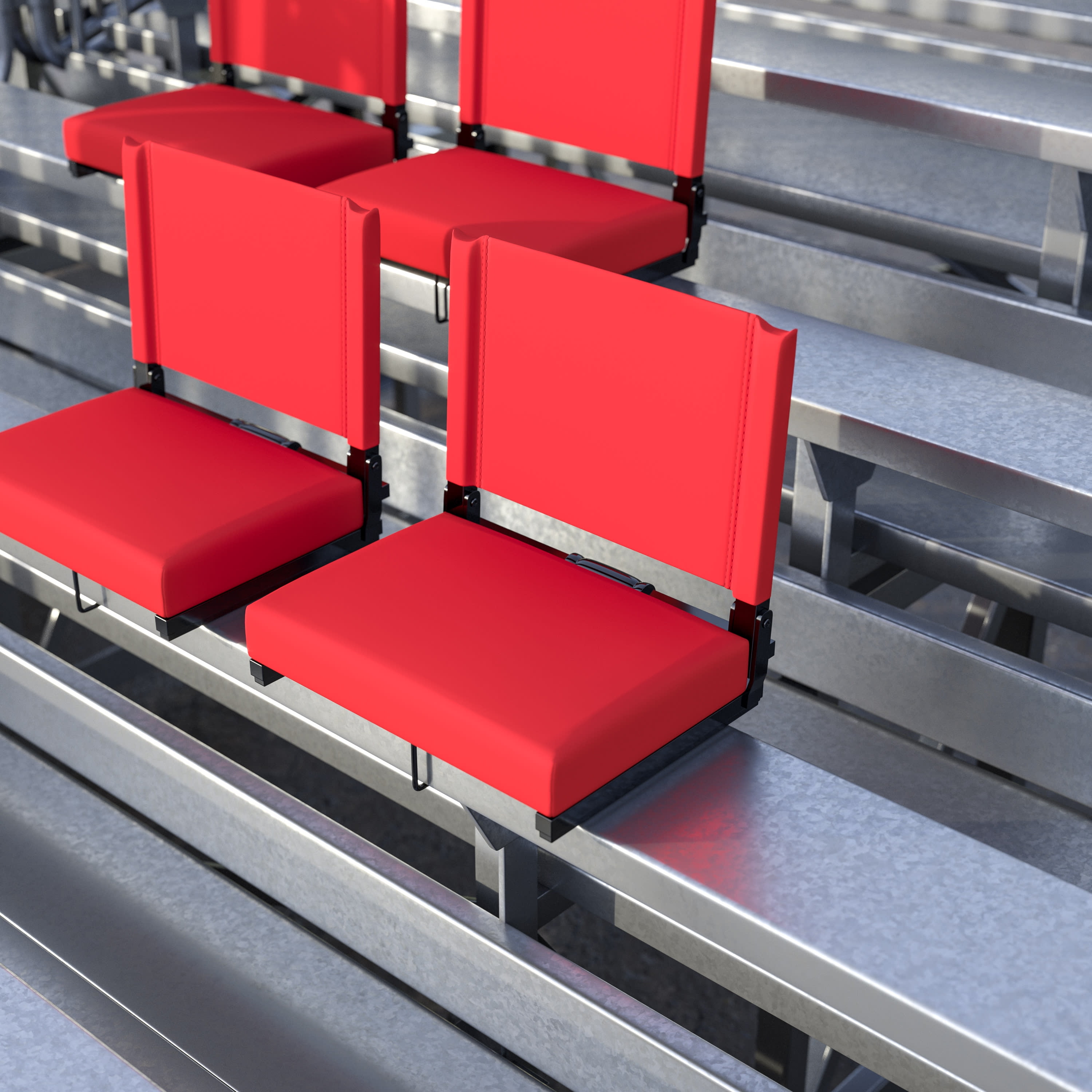 Emma + Oliver Set of 2 Lightweight Folding Stadium Chair with Back ...
