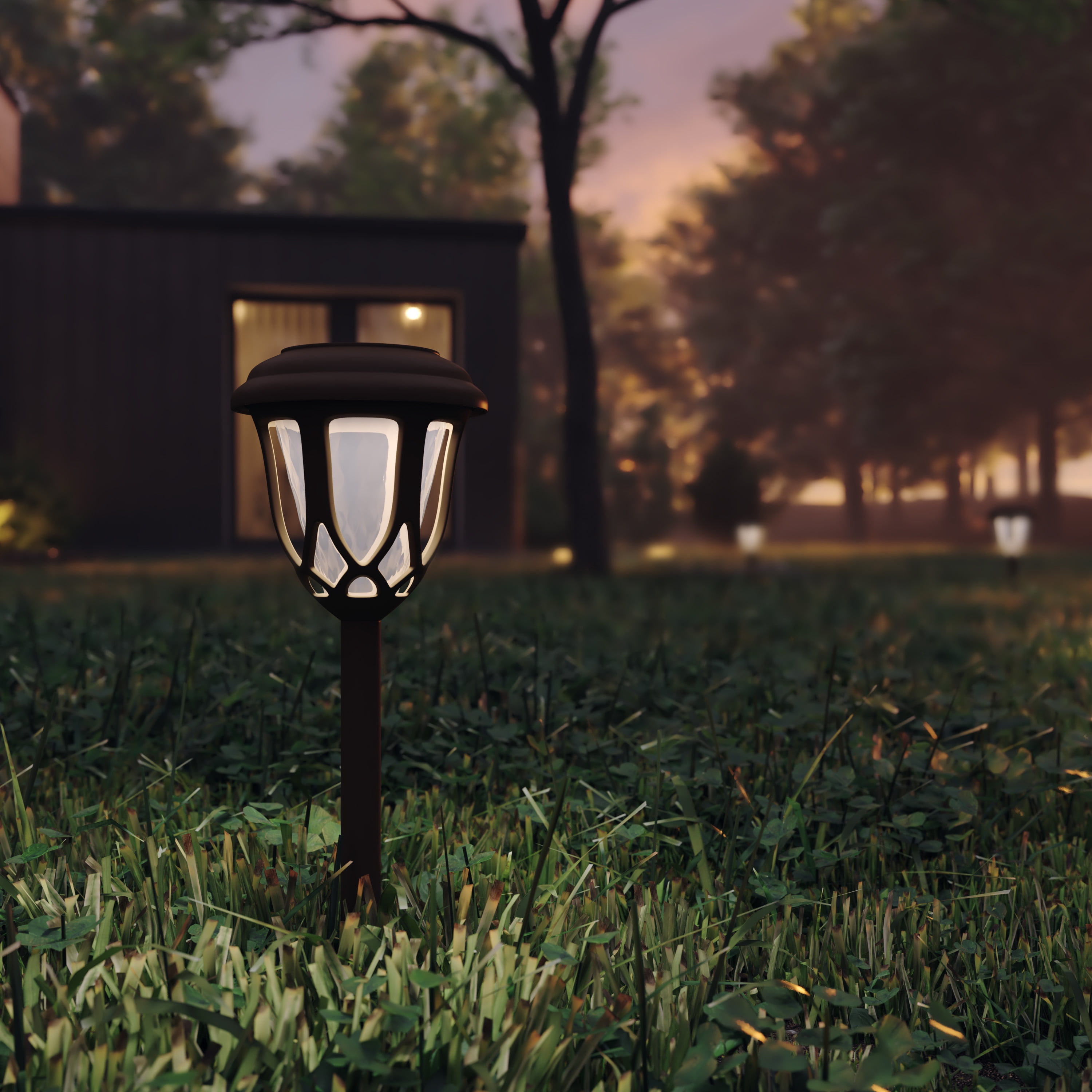 Emma + Oliver Set of 8 Brown Flared Solar LED Lights, Decorative Solar ...