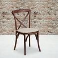 Emma + Oliver Stackable Mahogany Wood Cross Back Chair with Cushion ...