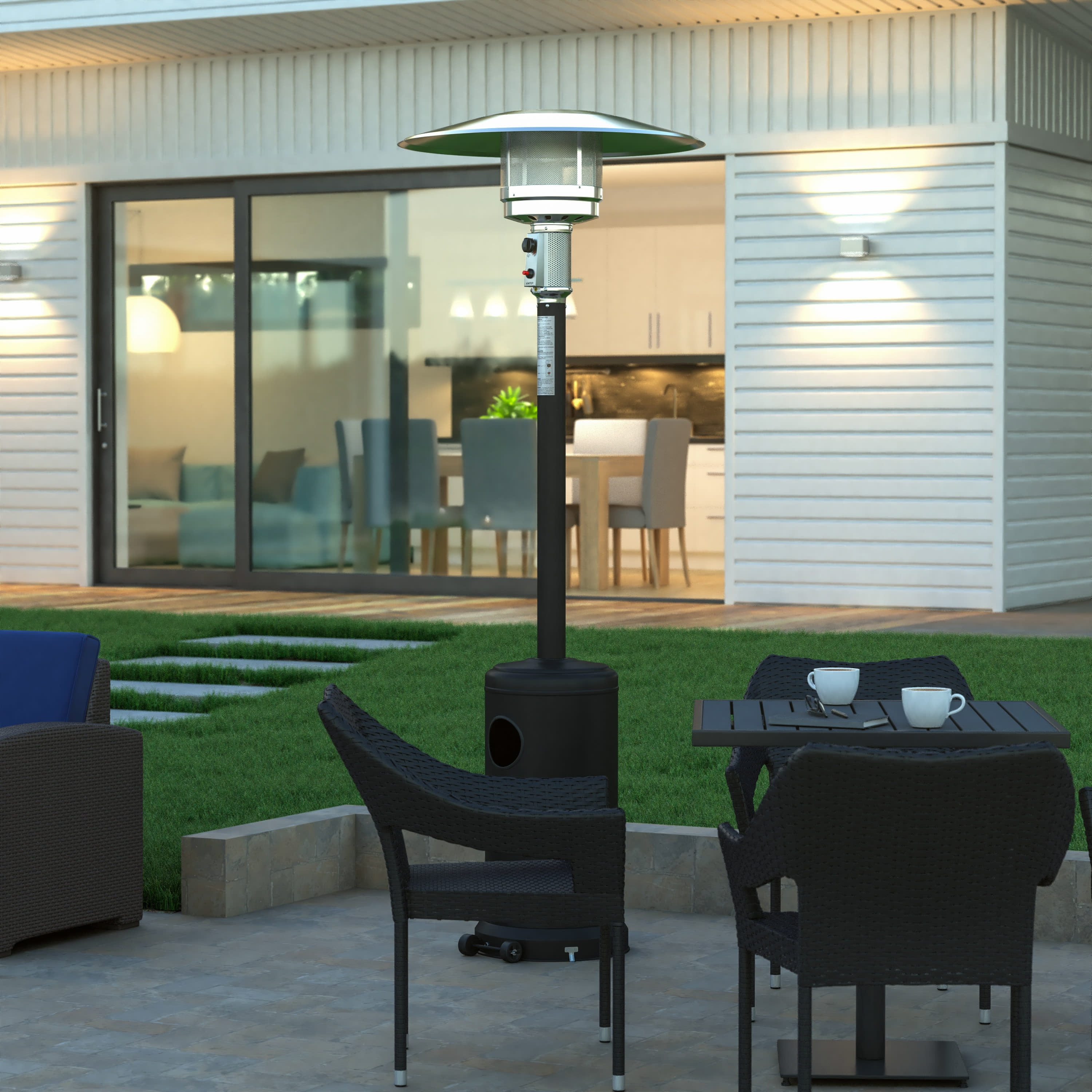 Emma + Oliver Stainless Steel 40,000 BTU Outdoor Round Propane Patio ...