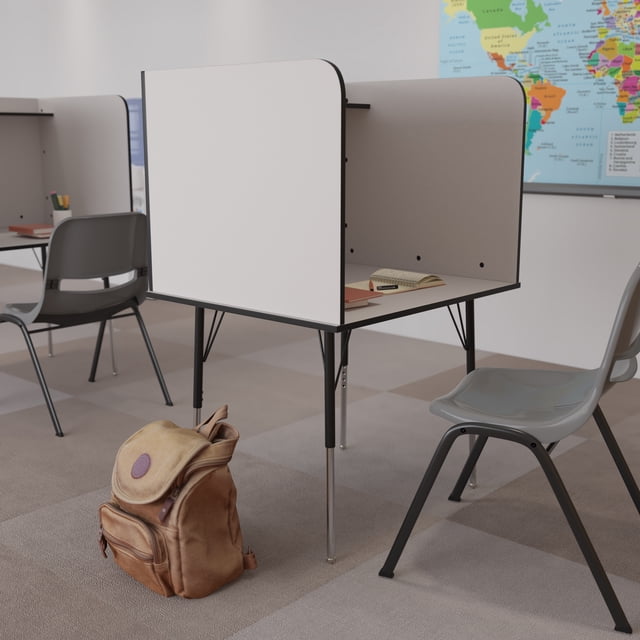 Emma + Oliver Stand-Alone Study Carrel with Height Adjustable Legs ...