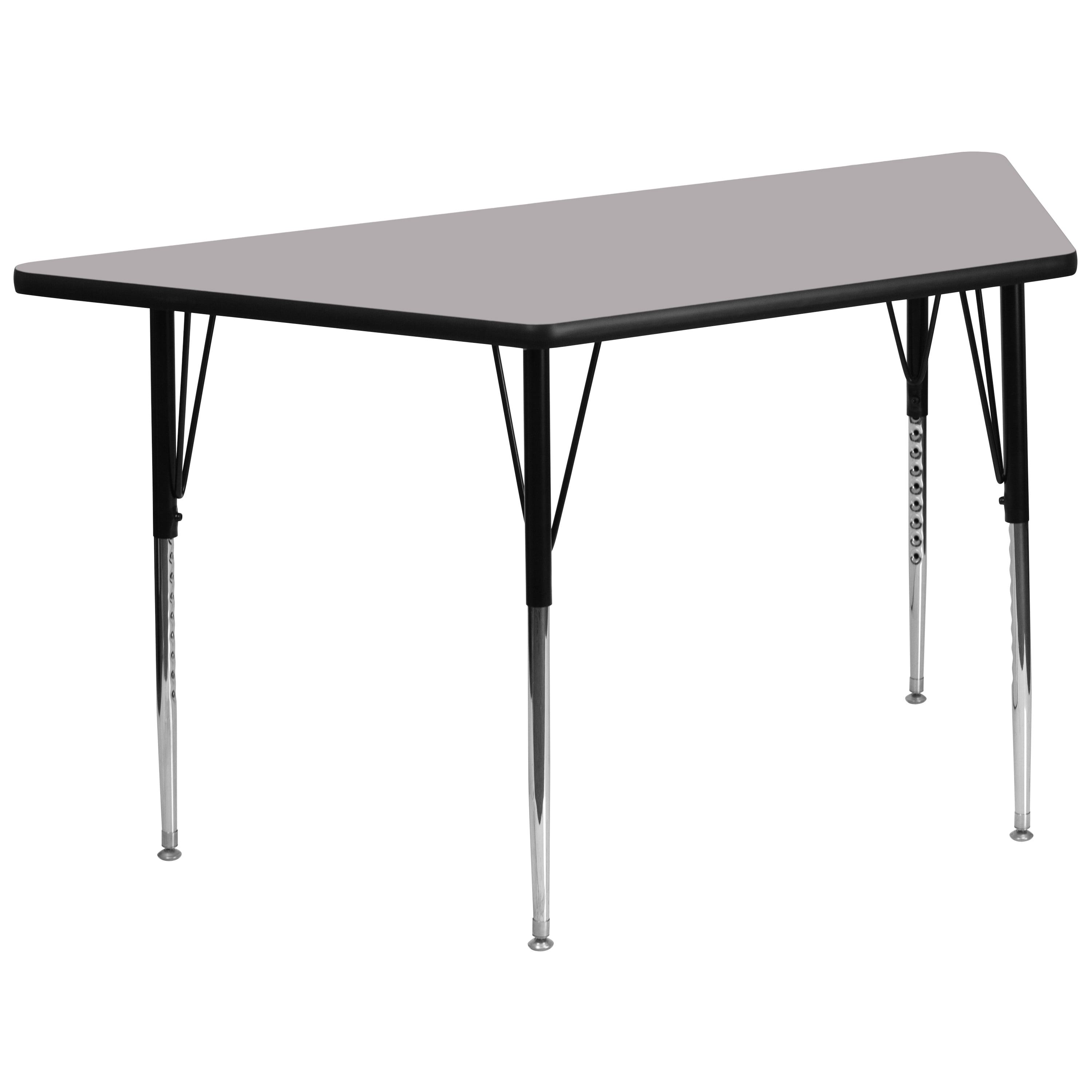 Emma + Oliver Trapezoid Grey Thermal Laminate Adjustable Activity Table ...