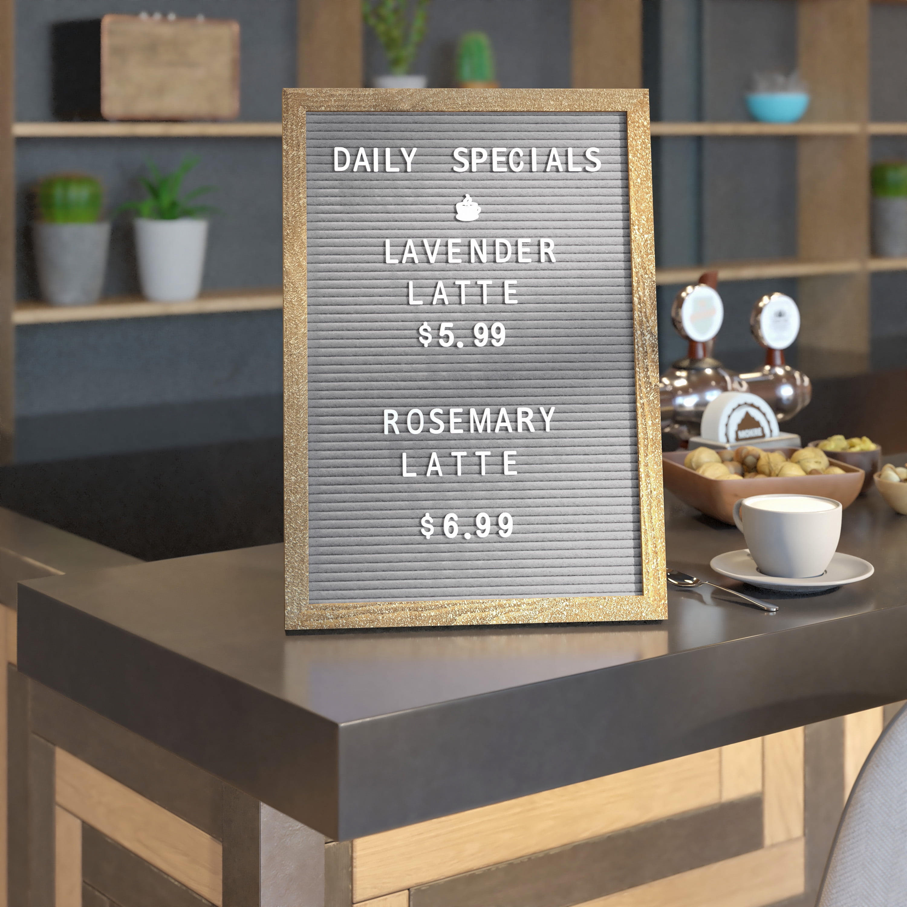 Emma + Oliver Weathered Wood 12"x17" and Gray Felt Letter Board Set ...