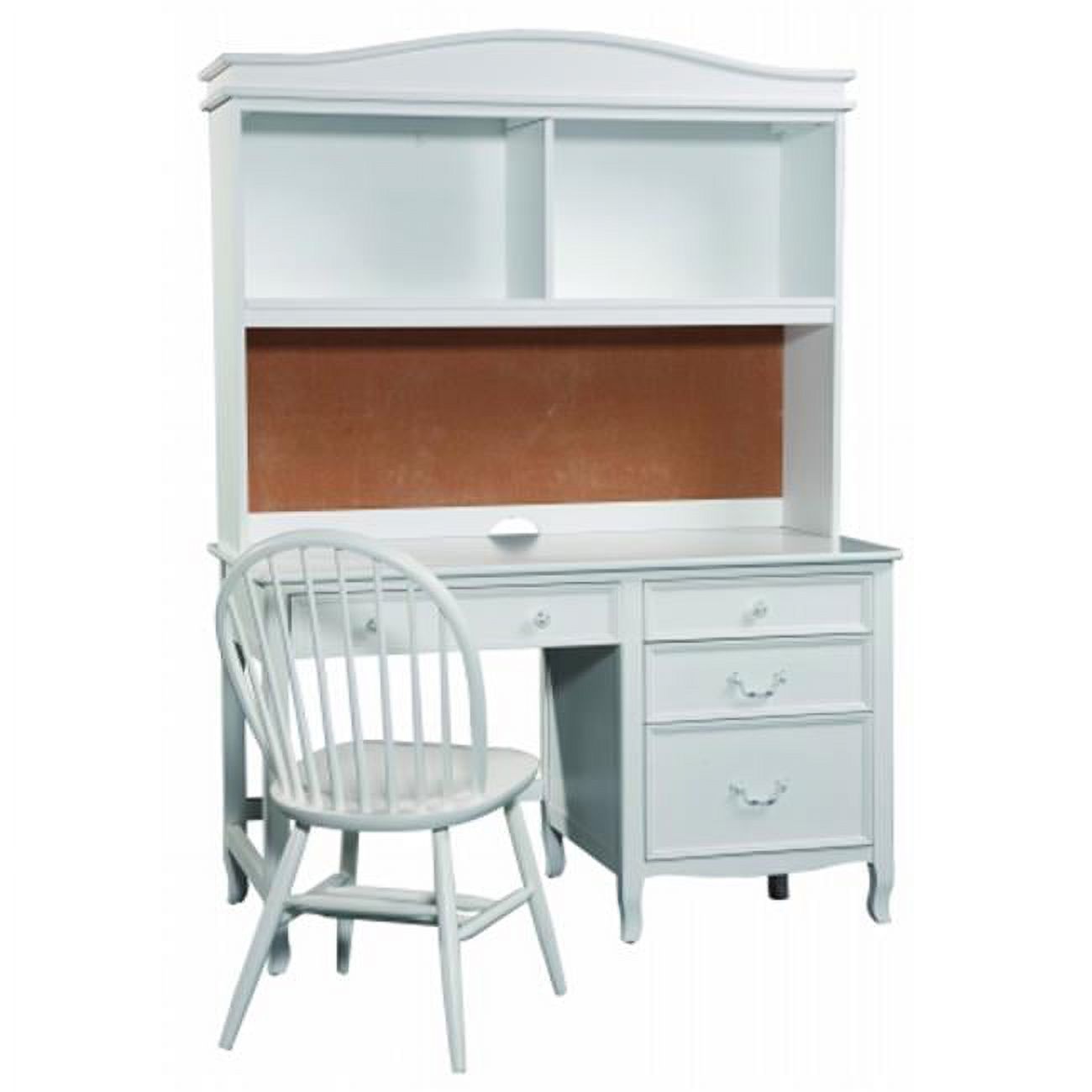 Emma Pedestal Desk with Hutch, White - Walmart.com