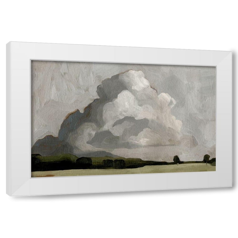 Emma Scarvey 4x14 White Modern Wood Framed Wall Art Titled - Cloudscape II - Walmart.com