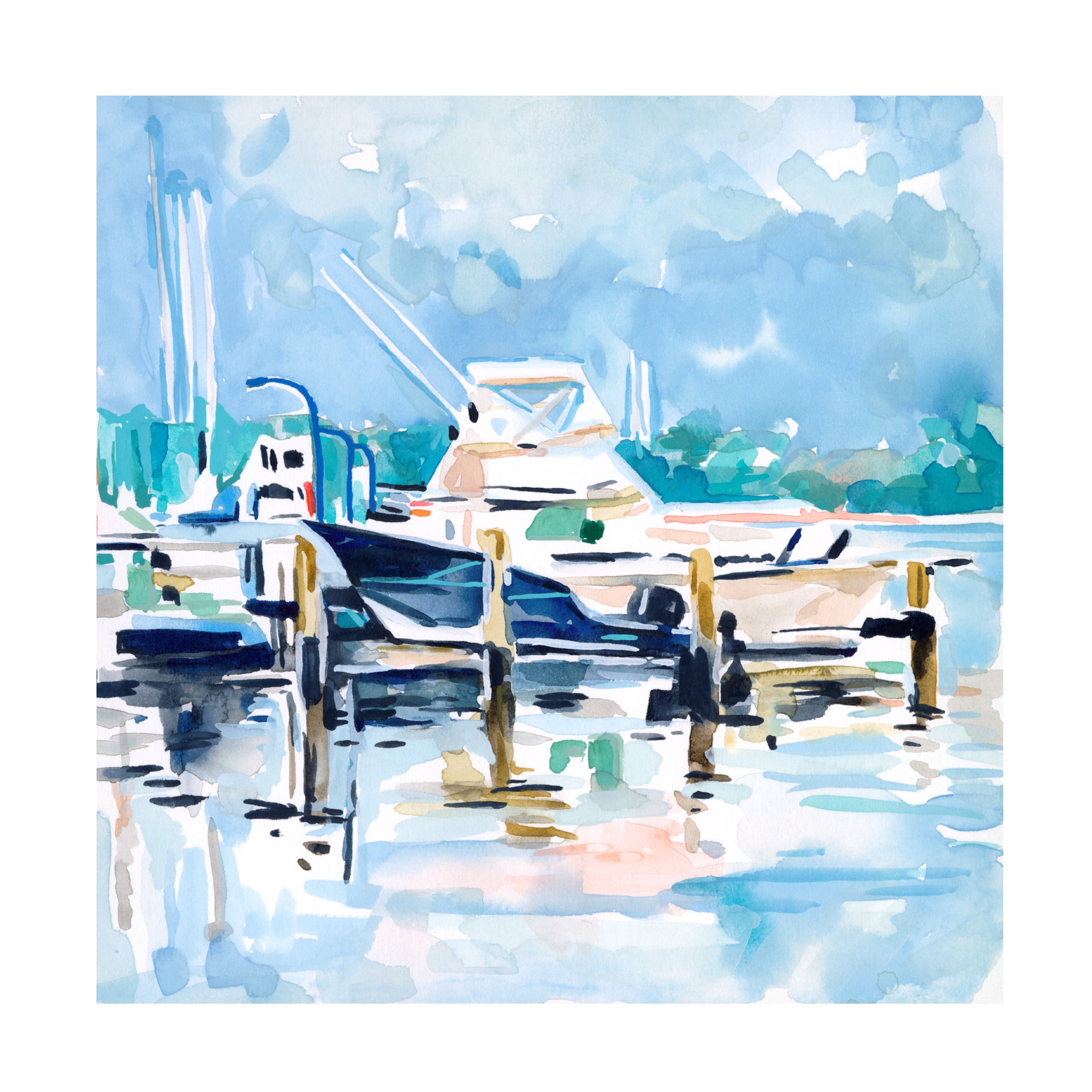 Free Shipping! Trademark Fine Art Watercolor Marina II Canvas Art by ...