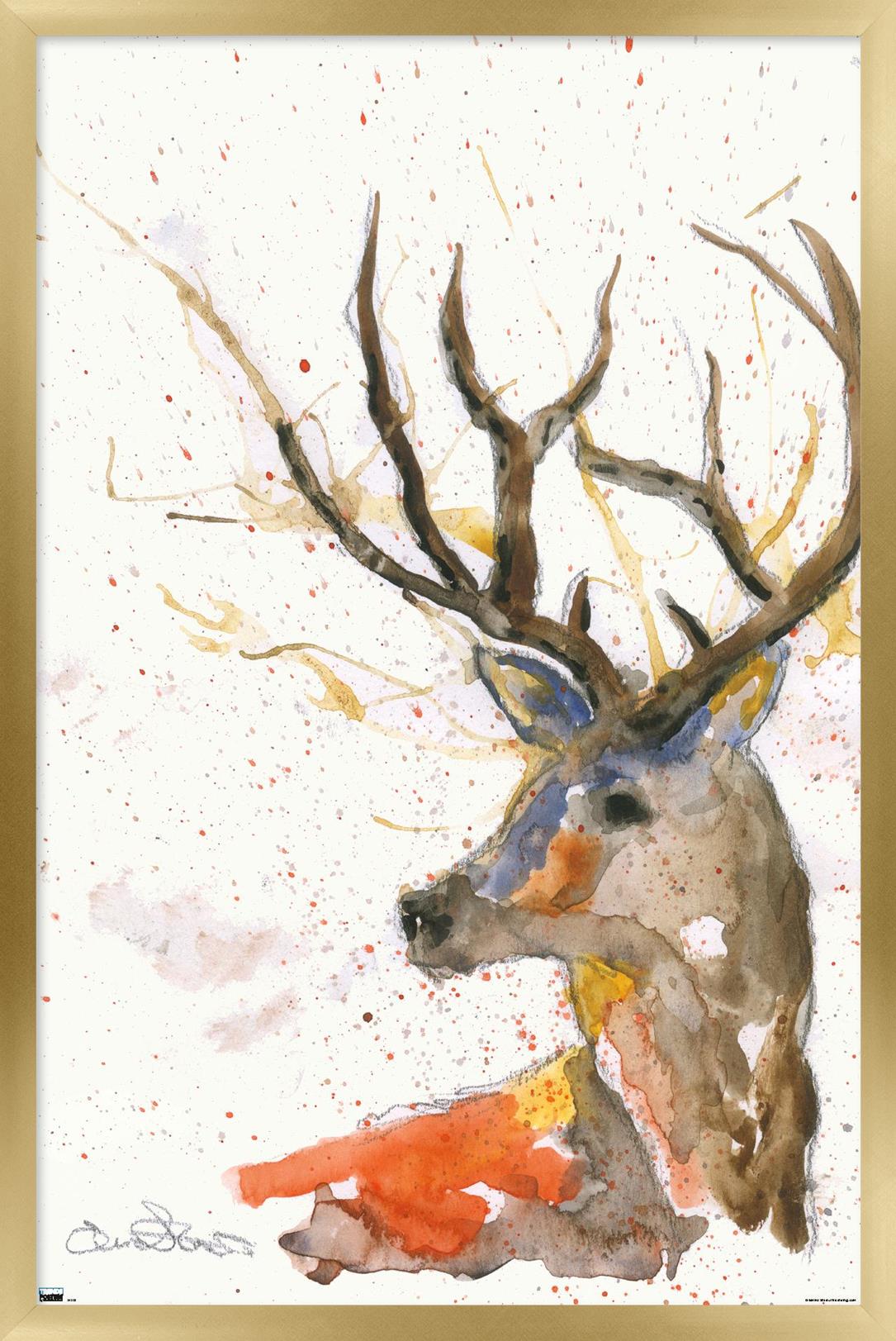 Emma Steel - Deer Wall Poster, 22.375" x 34" Framed - Walmart.com