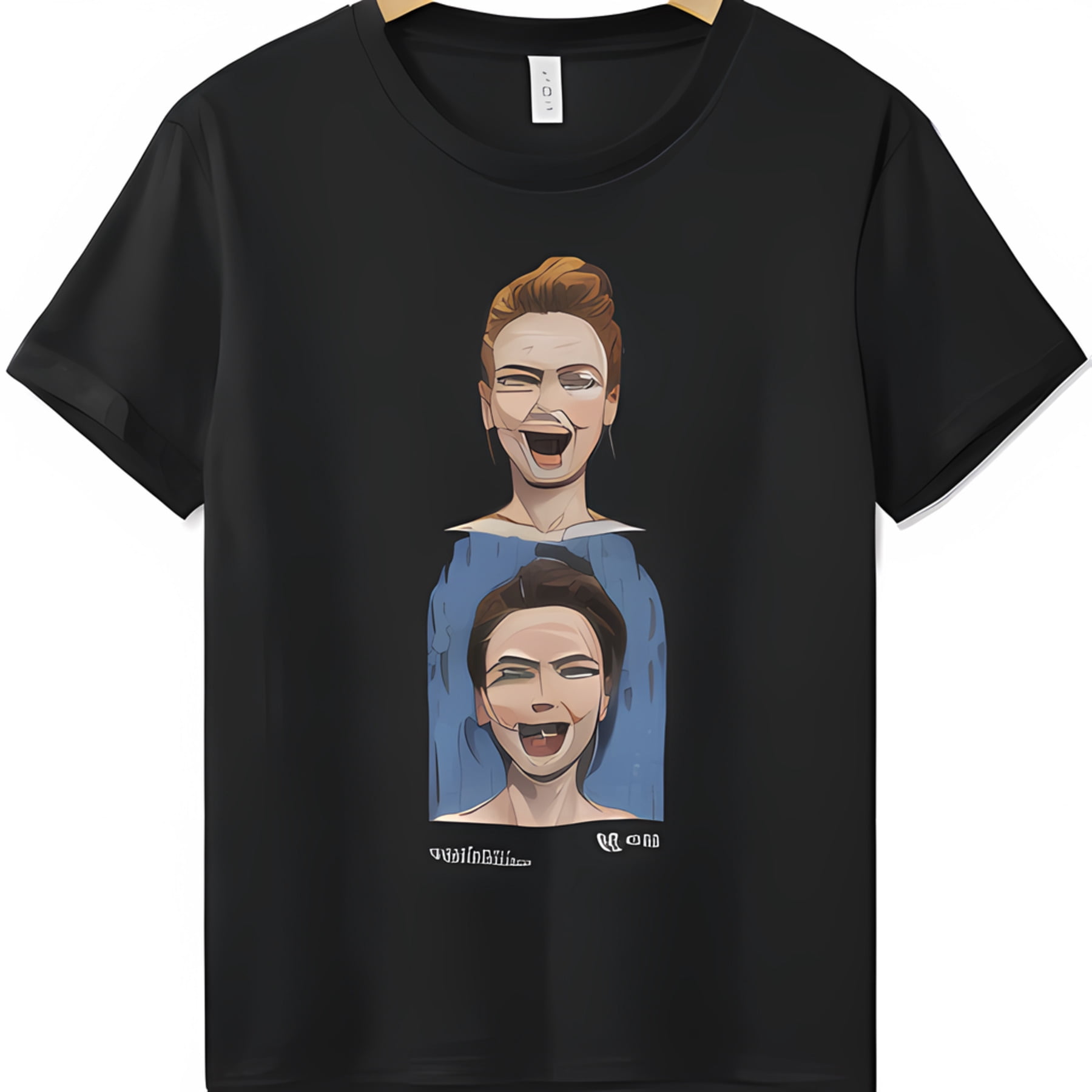 Emma Stone and Gal Gadot Cartoon T-Shirt Fun Caricature Design with ...