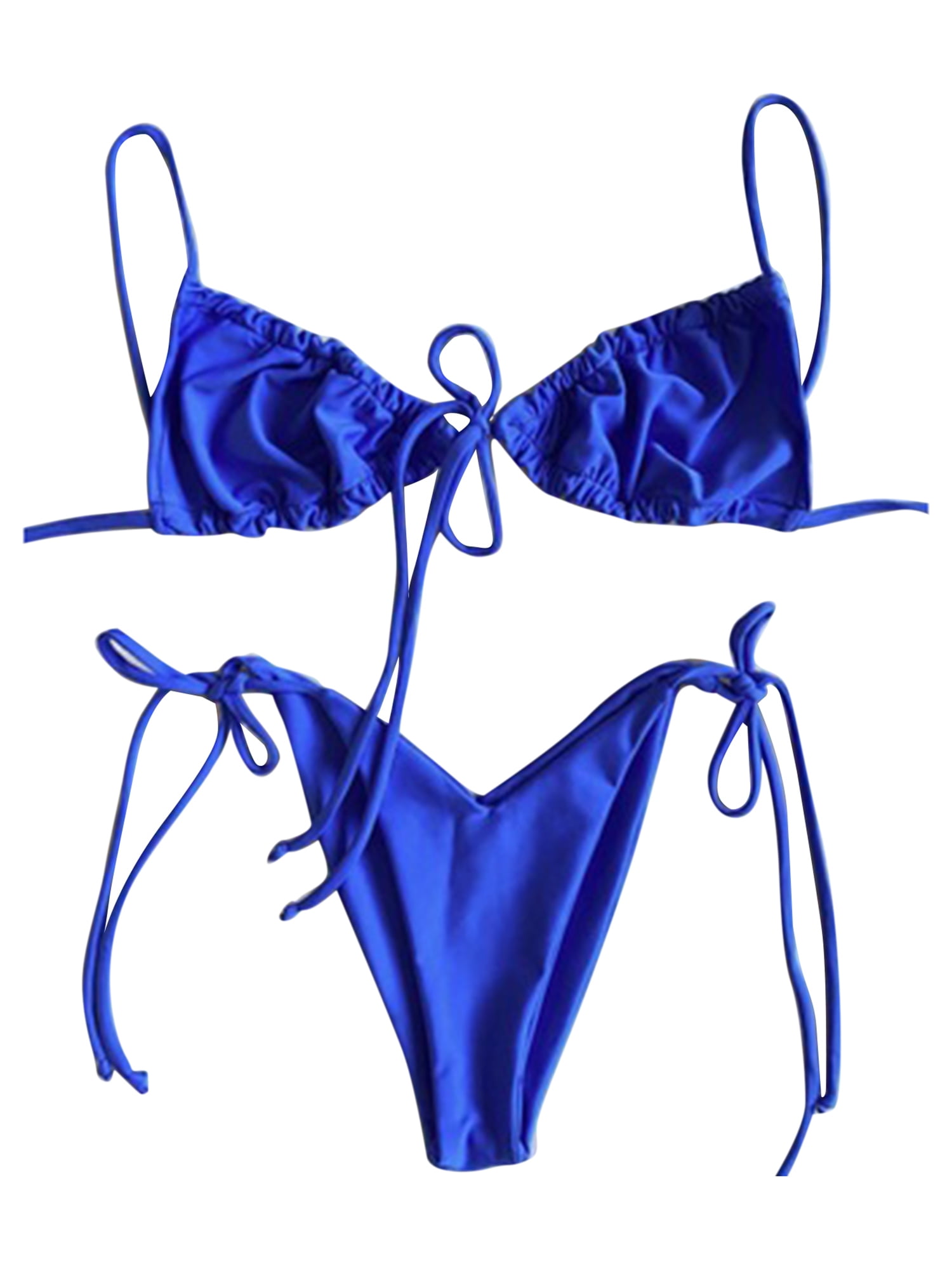 Emmababy Women's 2Pcs Bikini Set, Elastic Drawstring Sling Bra with Low ...