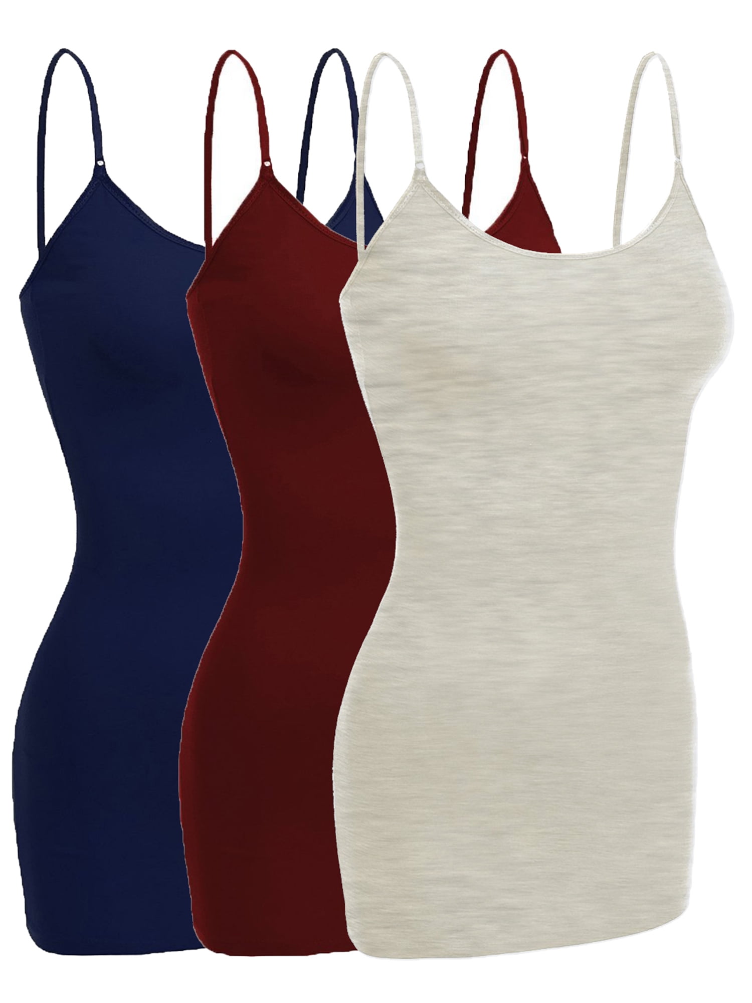 Emmalise Women Camisole Built in Bra Wireless Fabric Support Long ...