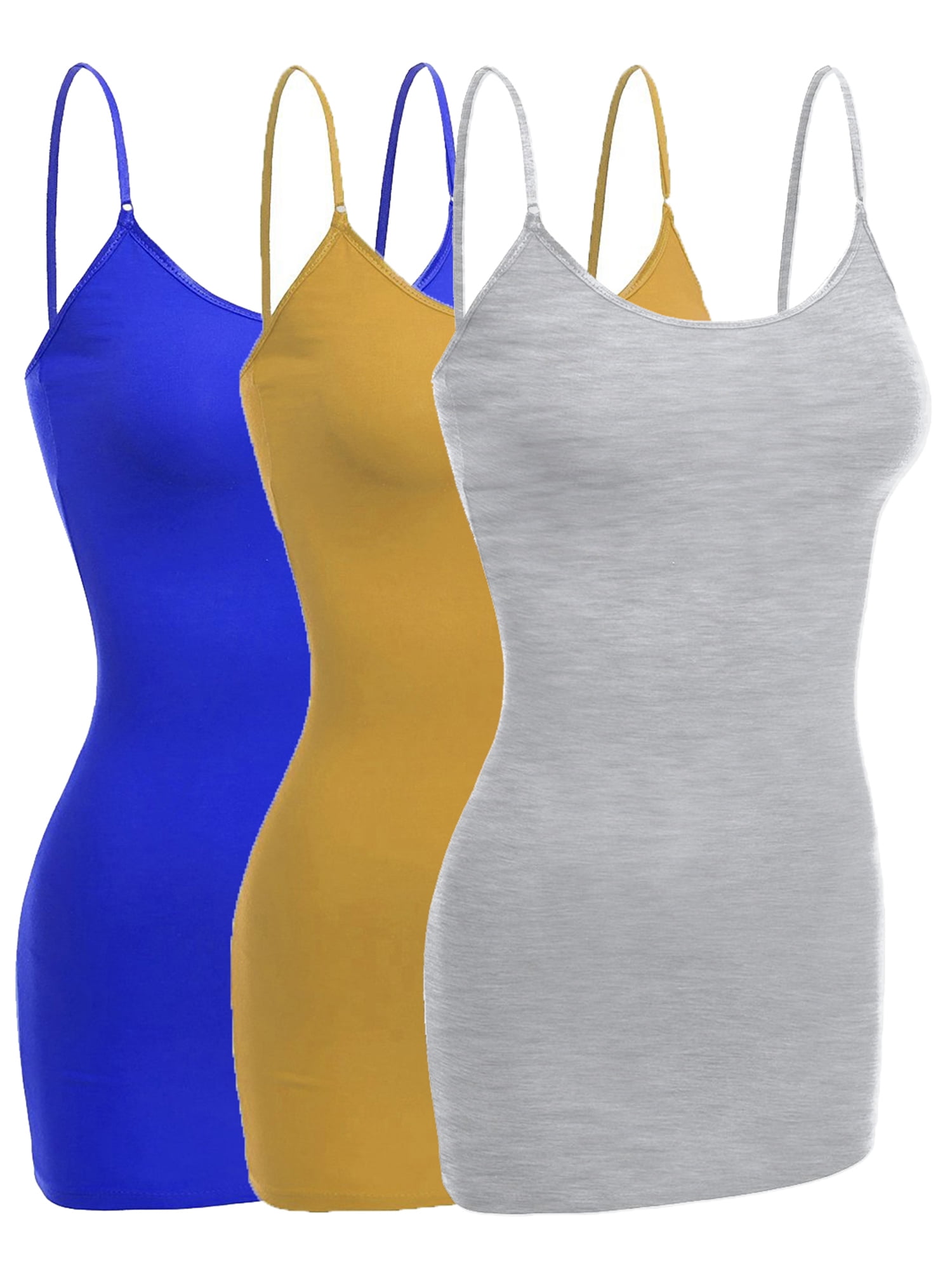 Emmalise Women Camisole Built in Bra Wireless Fabric Support Long ...