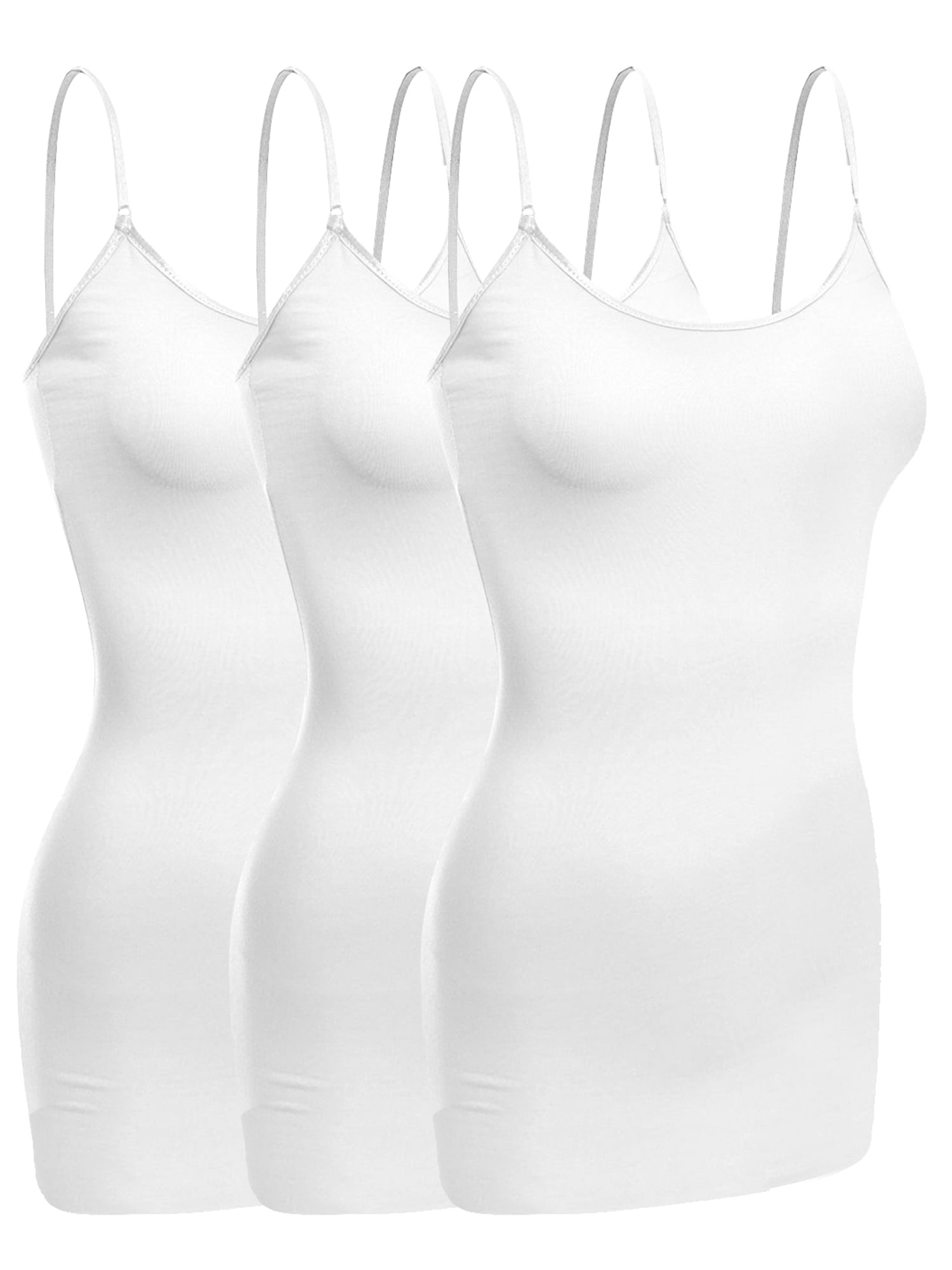 Emmalise Women Camisole Built in Bra Wireless Fabric Support Long ...