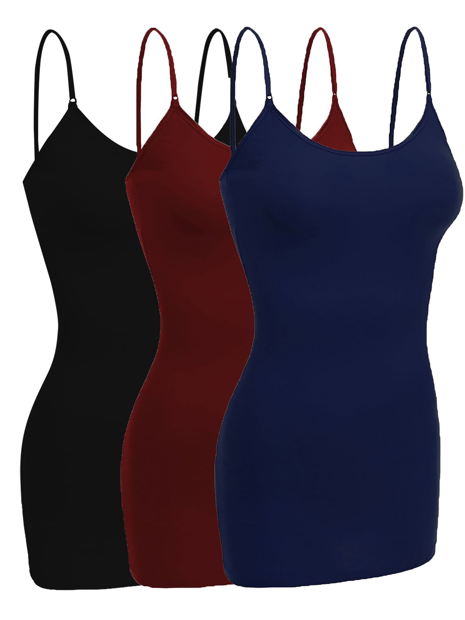 Emmalise Women Camisole Built in Bra Wireless Fabric Support Long ...