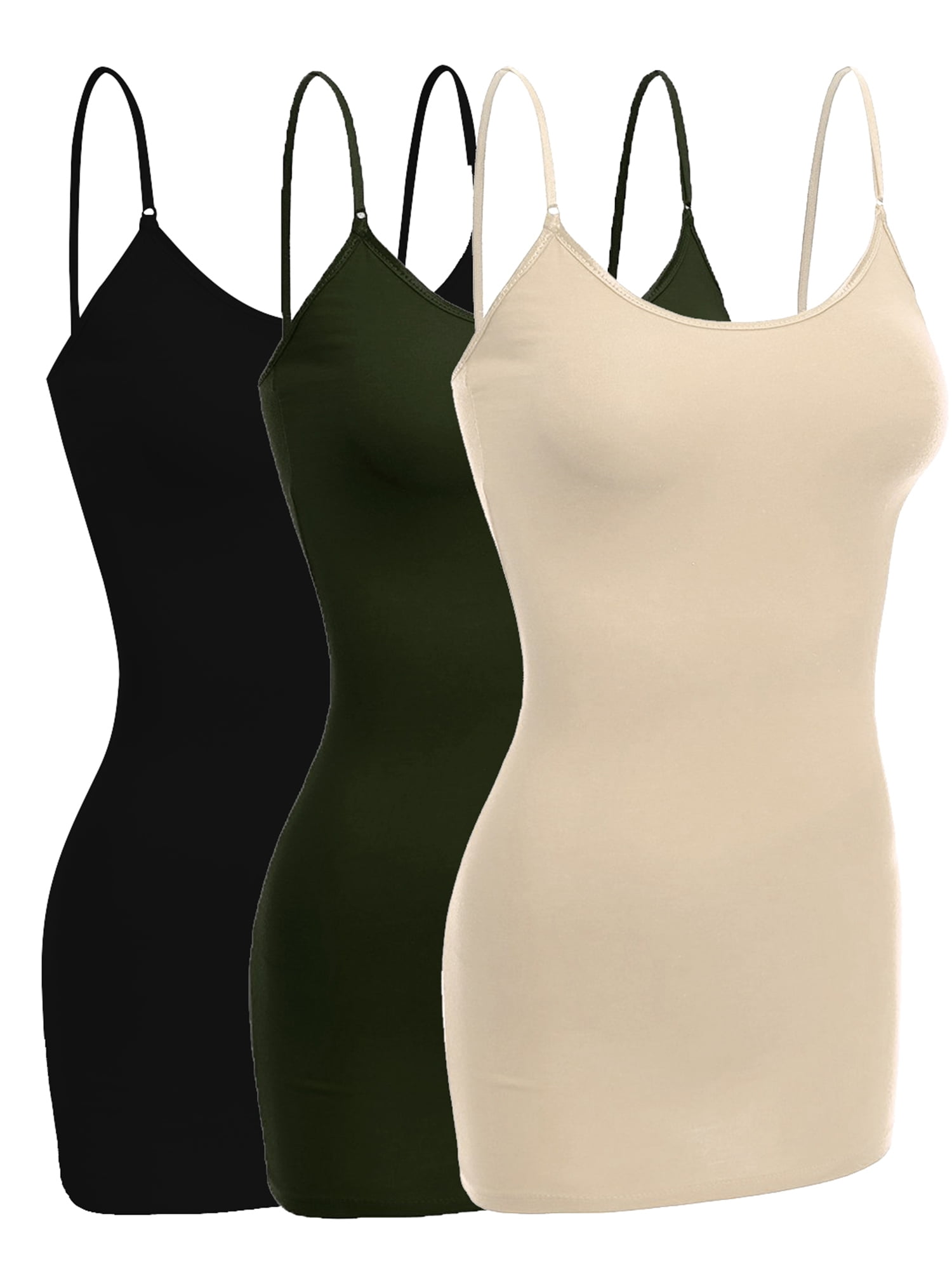 Emmalise Women Camisole Built in Bra Wireless Fabric Support Long ...