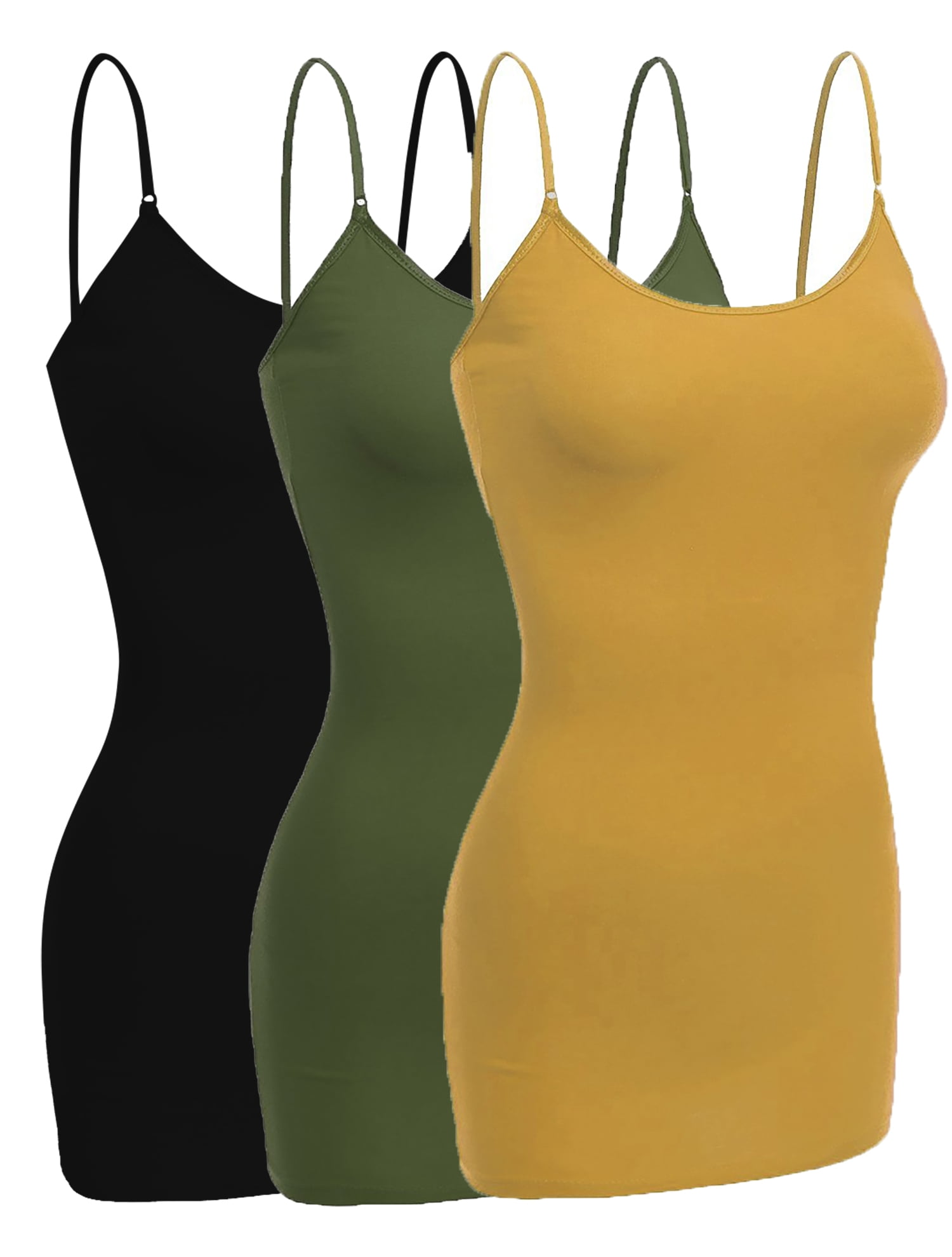 Emmalise Women Camisole Built in Bra Wireless Fabric Support Long ...